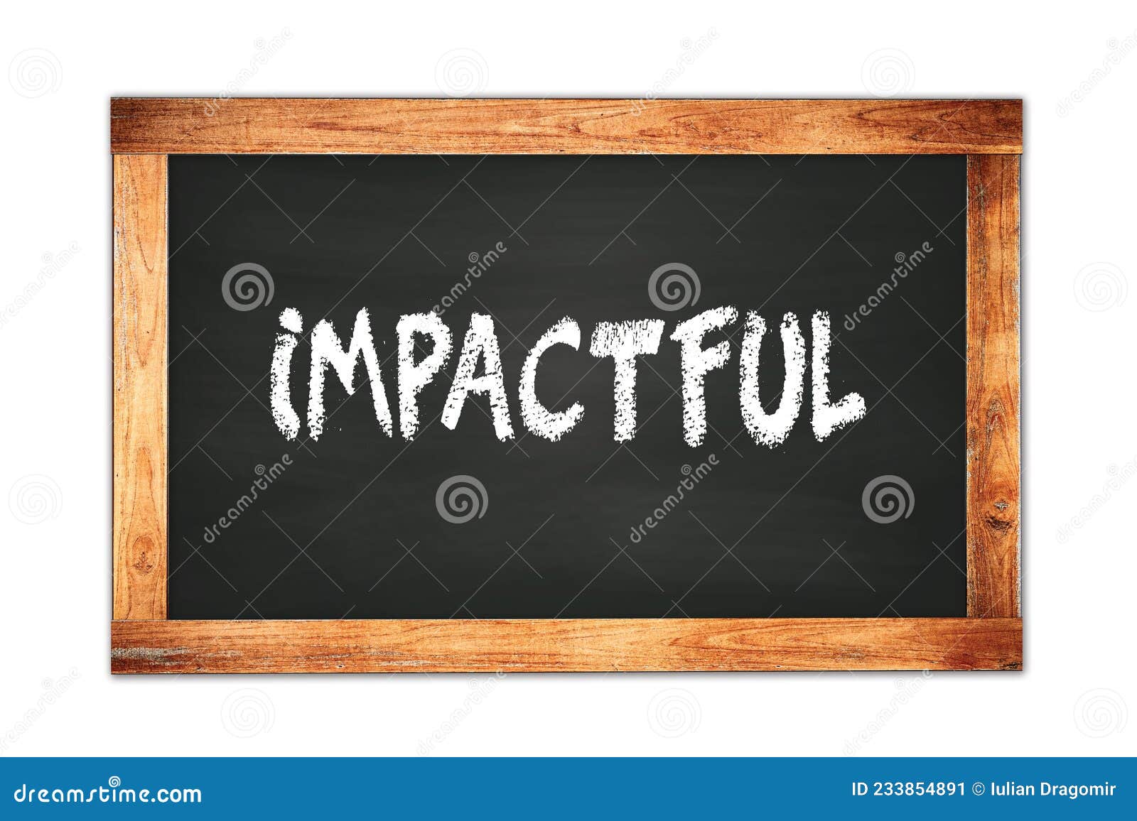 IMPACTFUL Text Written on Wooden Frame School Blackboard Stock ...