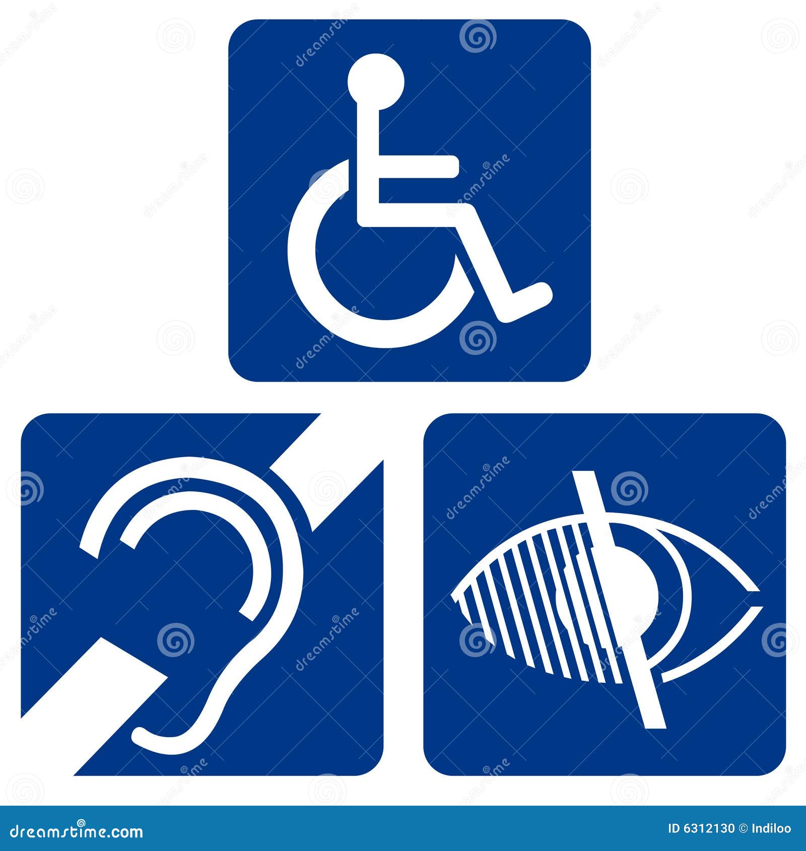 Impaired Symbols stock illustration. Illustration of deaf - 6312130