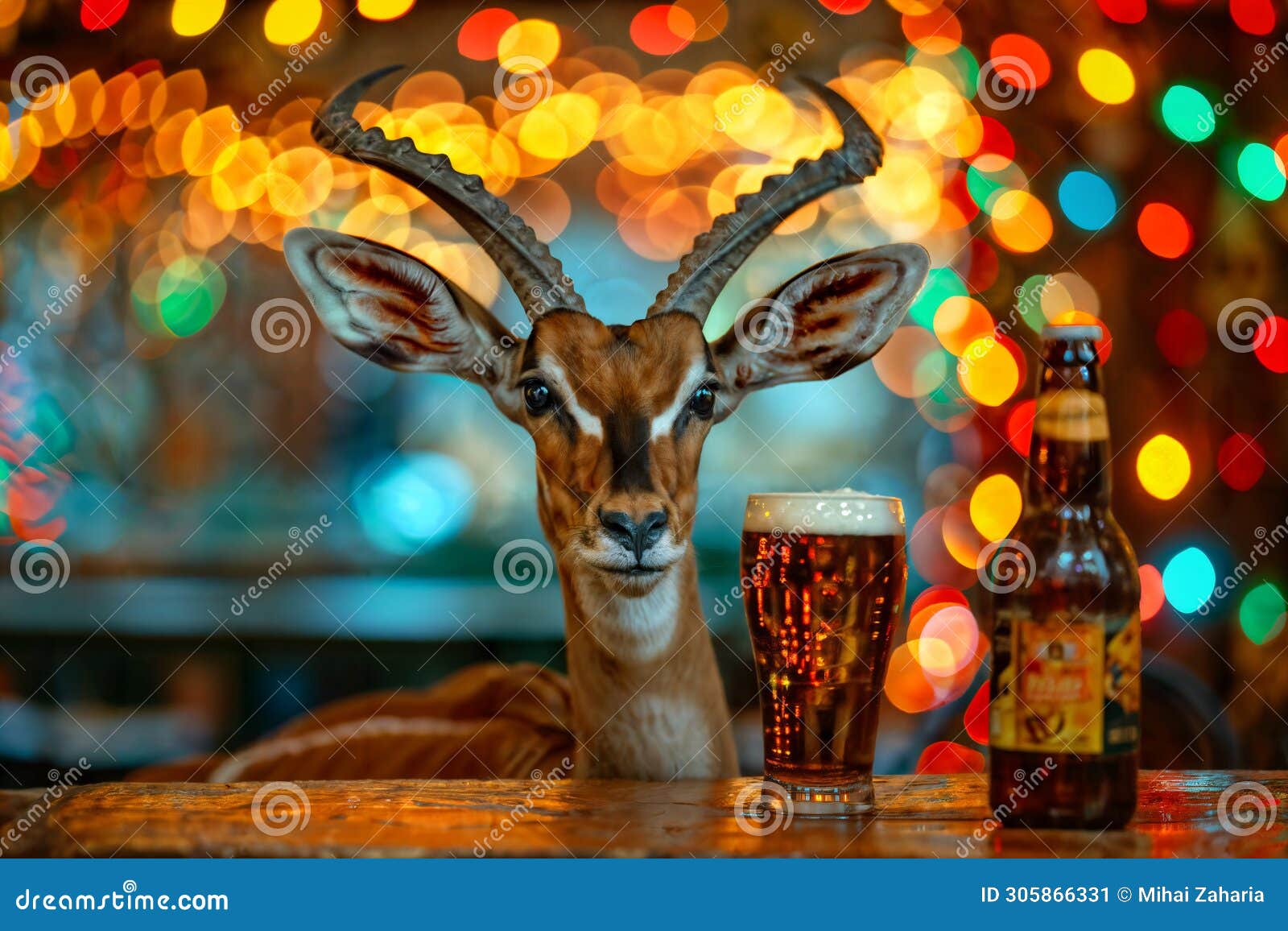 Impala with Beer at Bar stock illustration. Illustration of refreshment ...