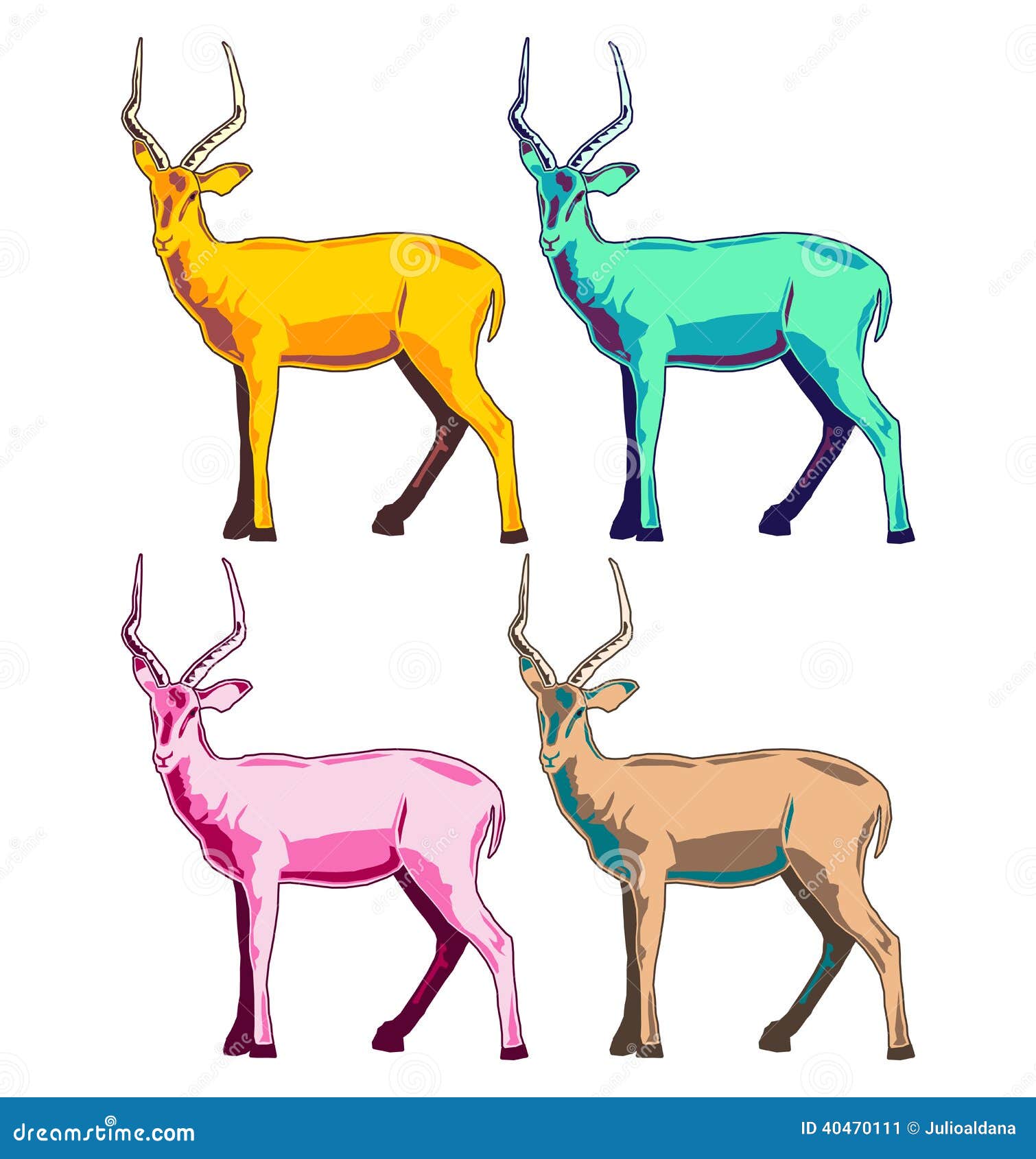 Impala Illustration, Drawing, Engraving, Ink, Line Art, Vector ...