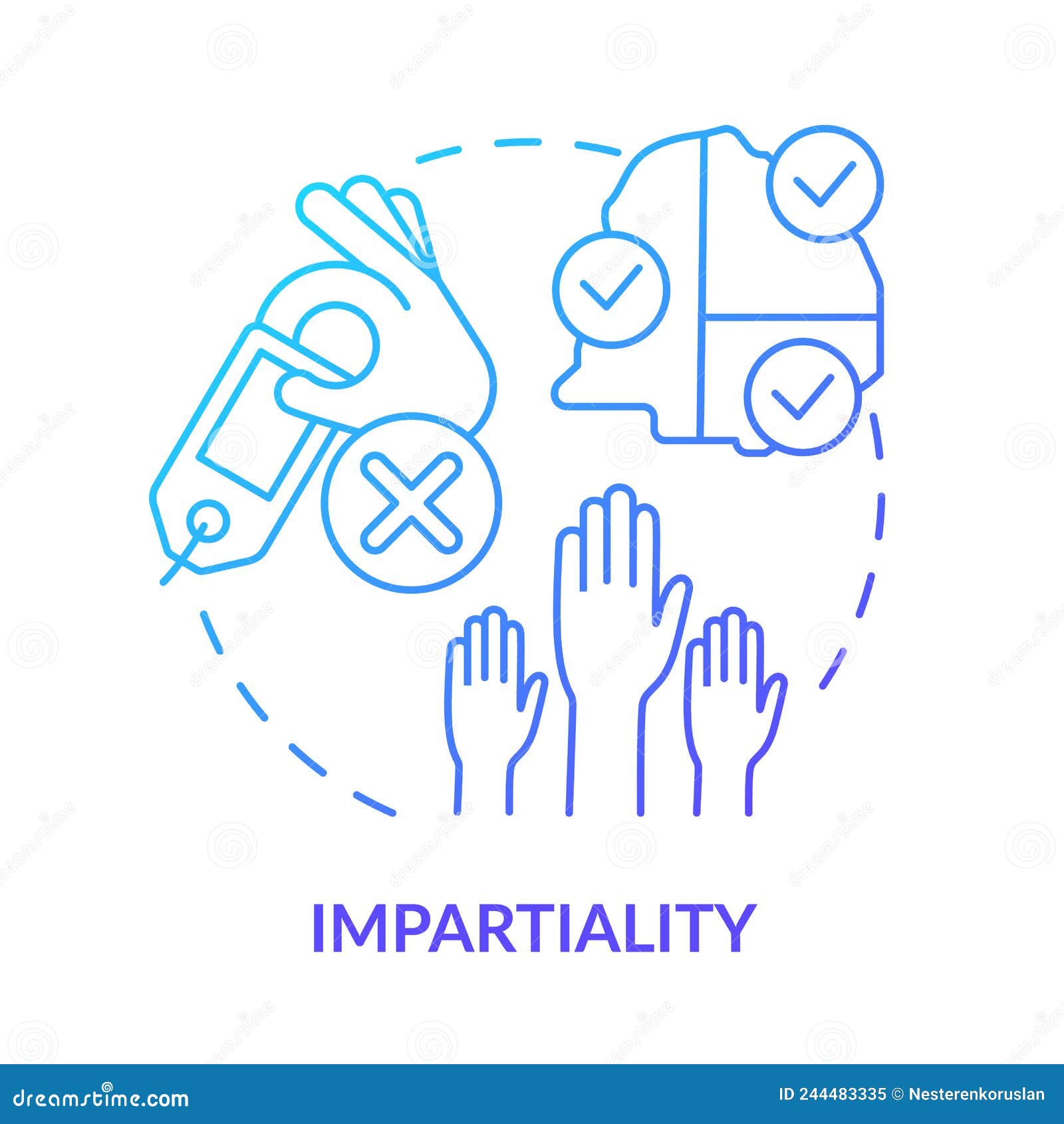 Impartiality Blue Gradient Concept Icon Stock Vector - Illustration of ...