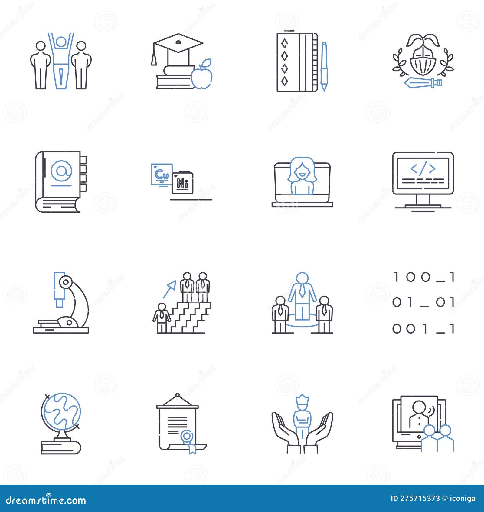 Imparting Knowledge Line Icons Collection. Teaching, Educating ...