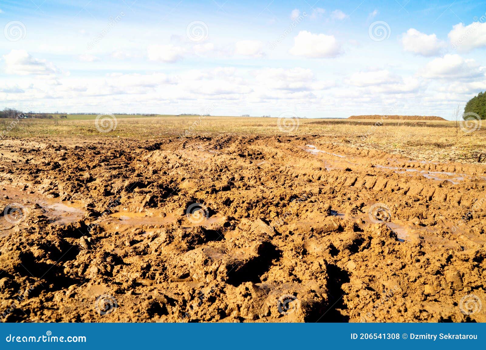 Impassable Dirt and Blue Sky on the Horizon Stock Photo - Image of blue ...