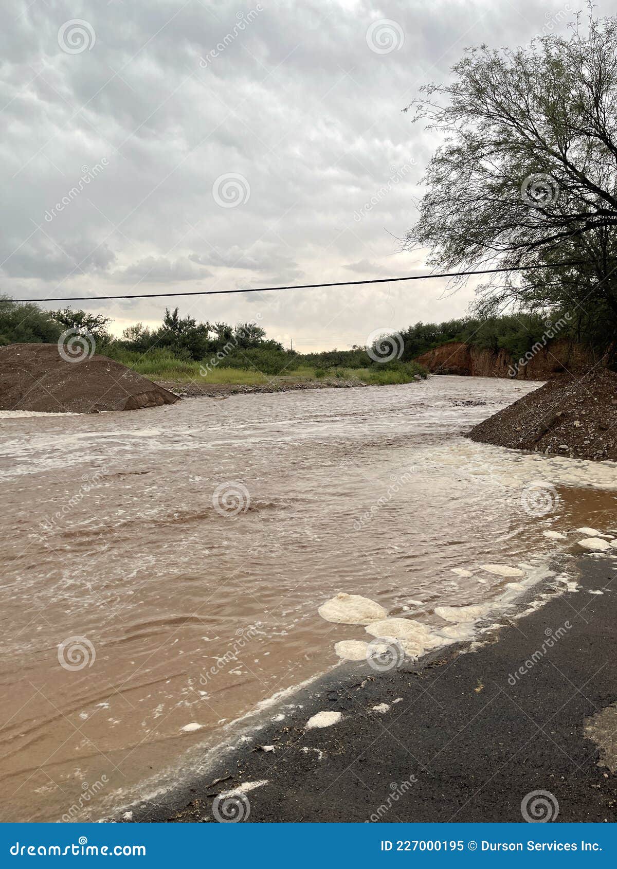 Impassable Road in Arizona Due To Flash Flood Stock Image - Image of ...
