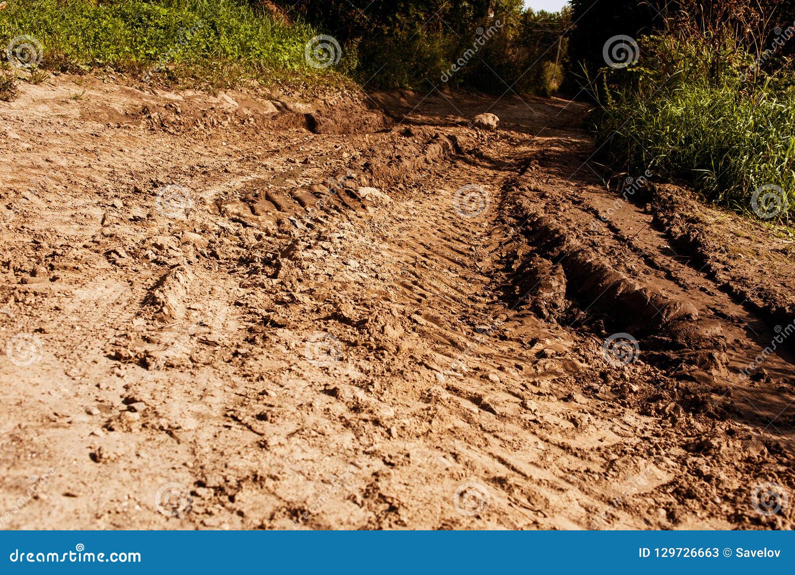 Impassable Road in the Provincial Area Stock Image - Image of muddy ...