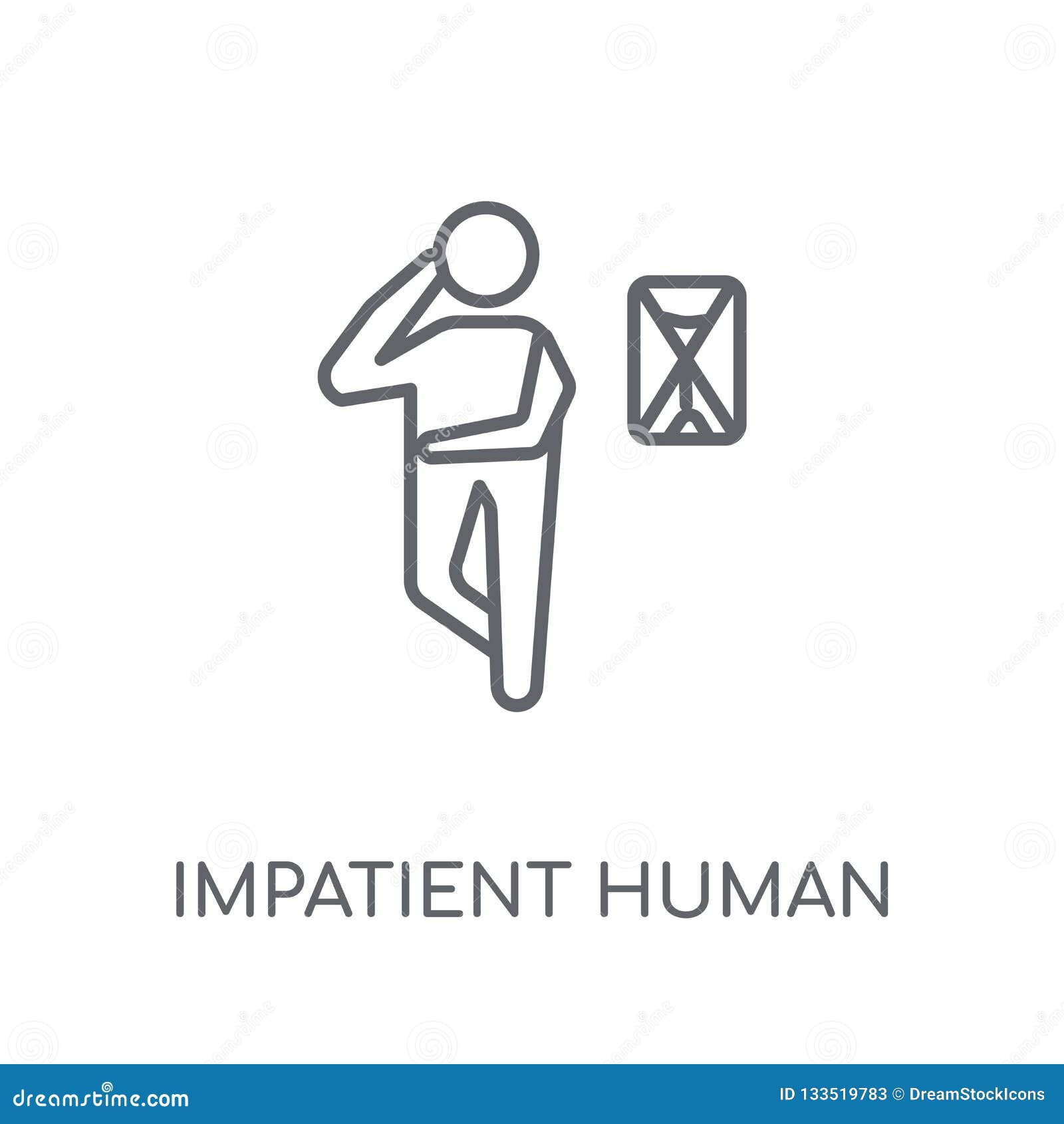 Impatient Human Linear Icon. Modern Outline Impatient Human Logo Stock ...