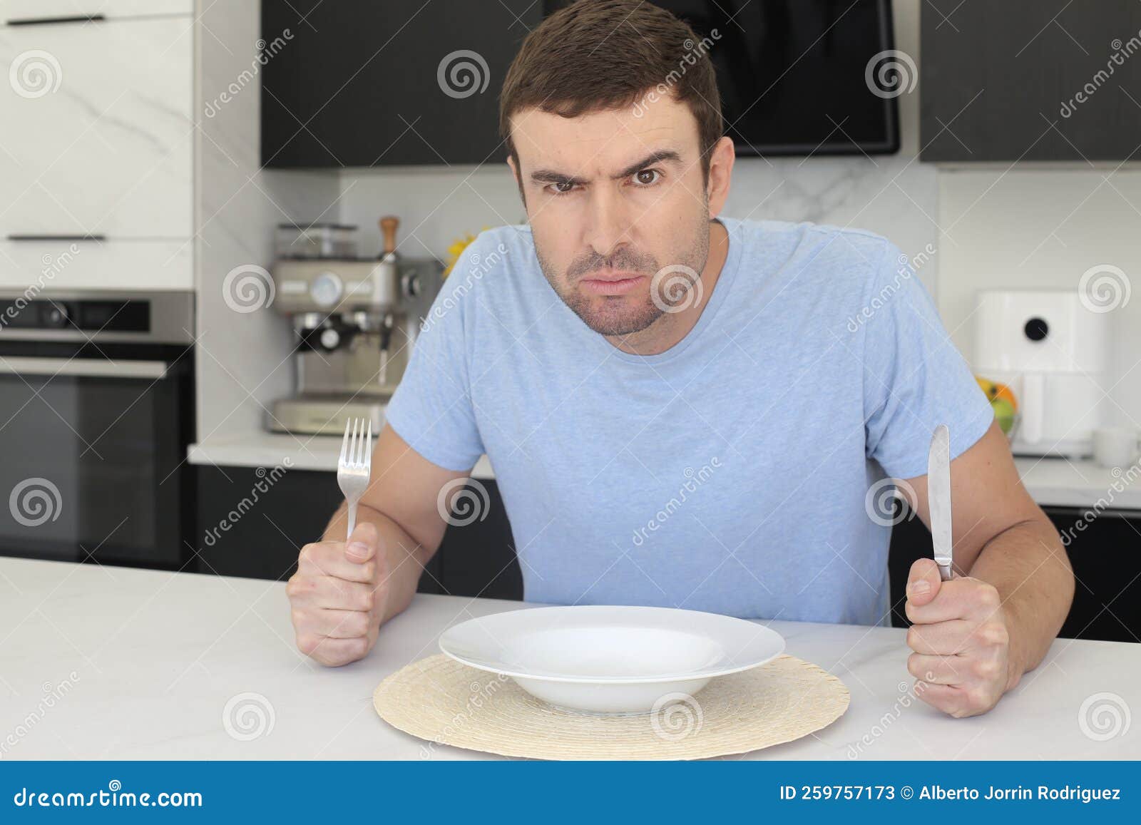 Impatient Looking Man Waiting for Dinner To Be Served Stock Image - Image of dissatisfied ...