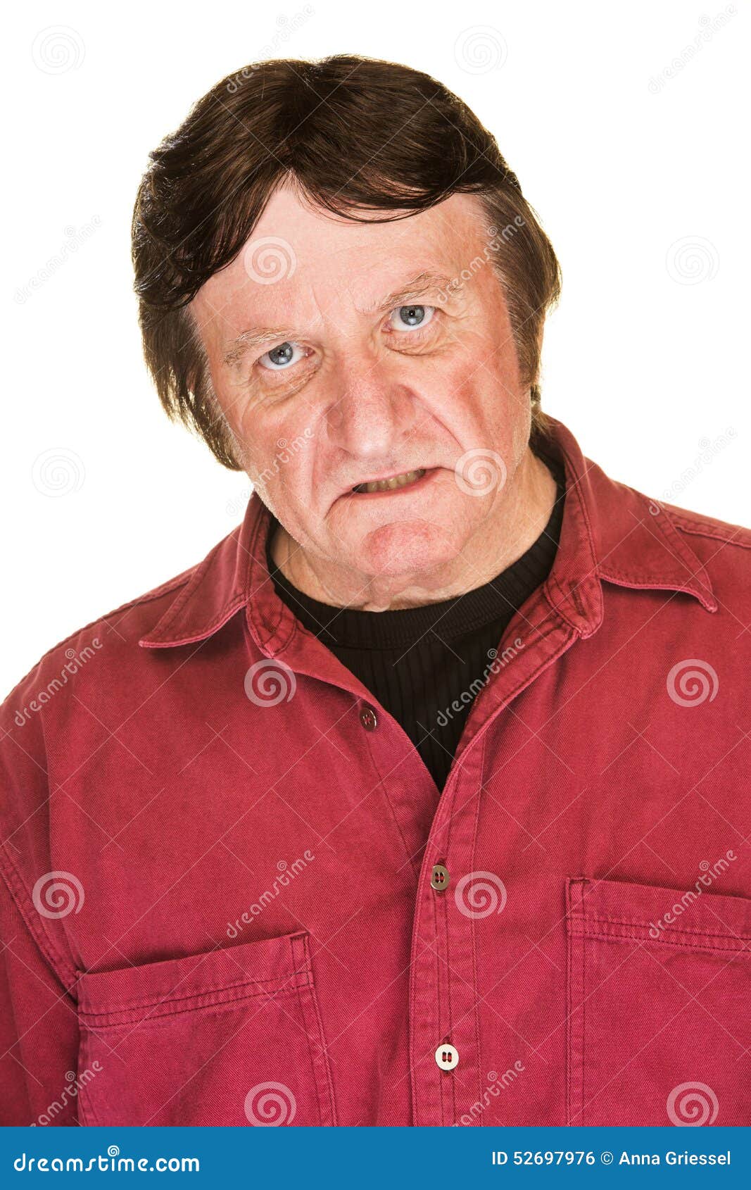 Impatient Man in Red stock photo. Image of expression - 52697976