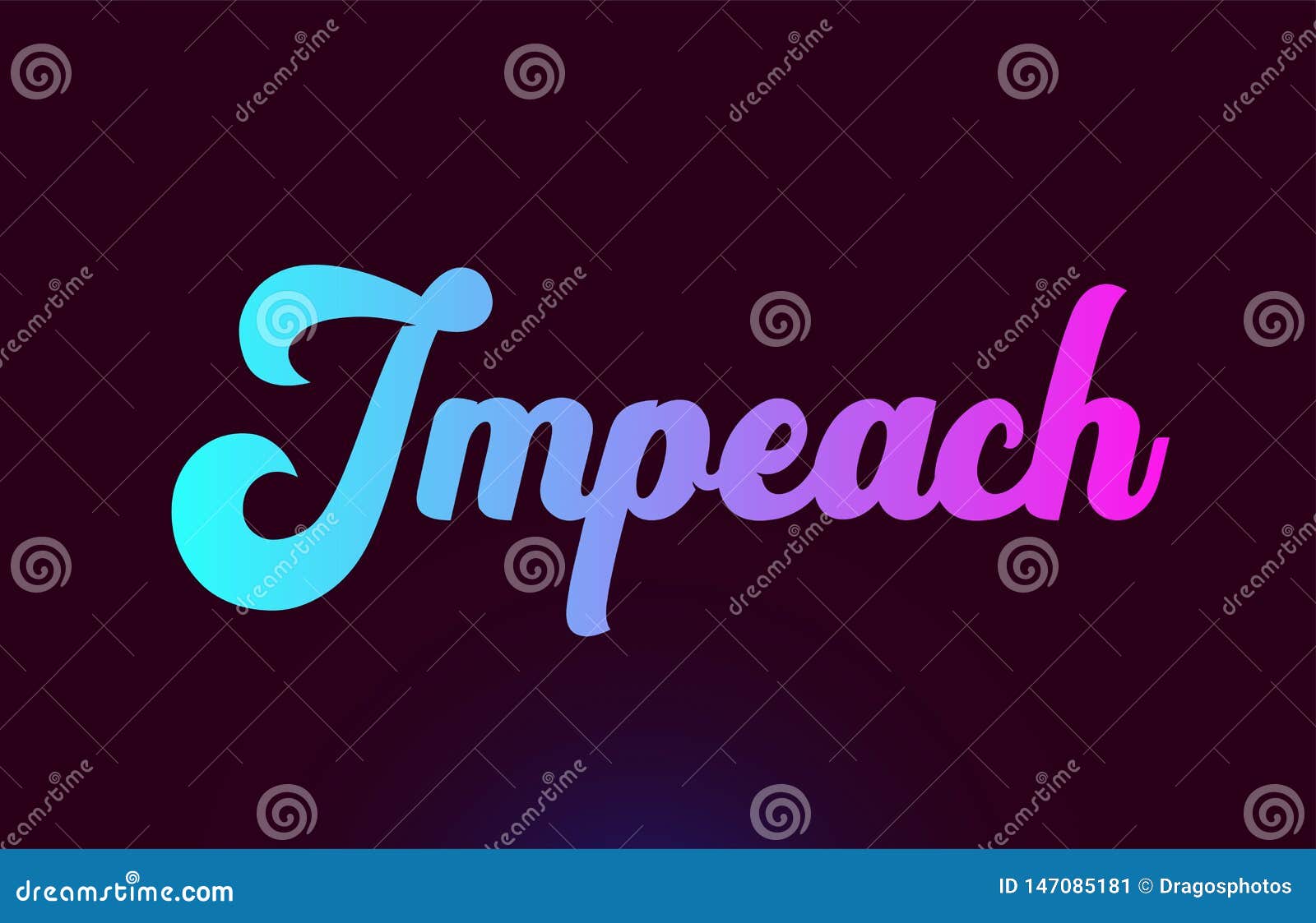Impeach Pink Word Text Logo Icon Design for Typography Stock ...