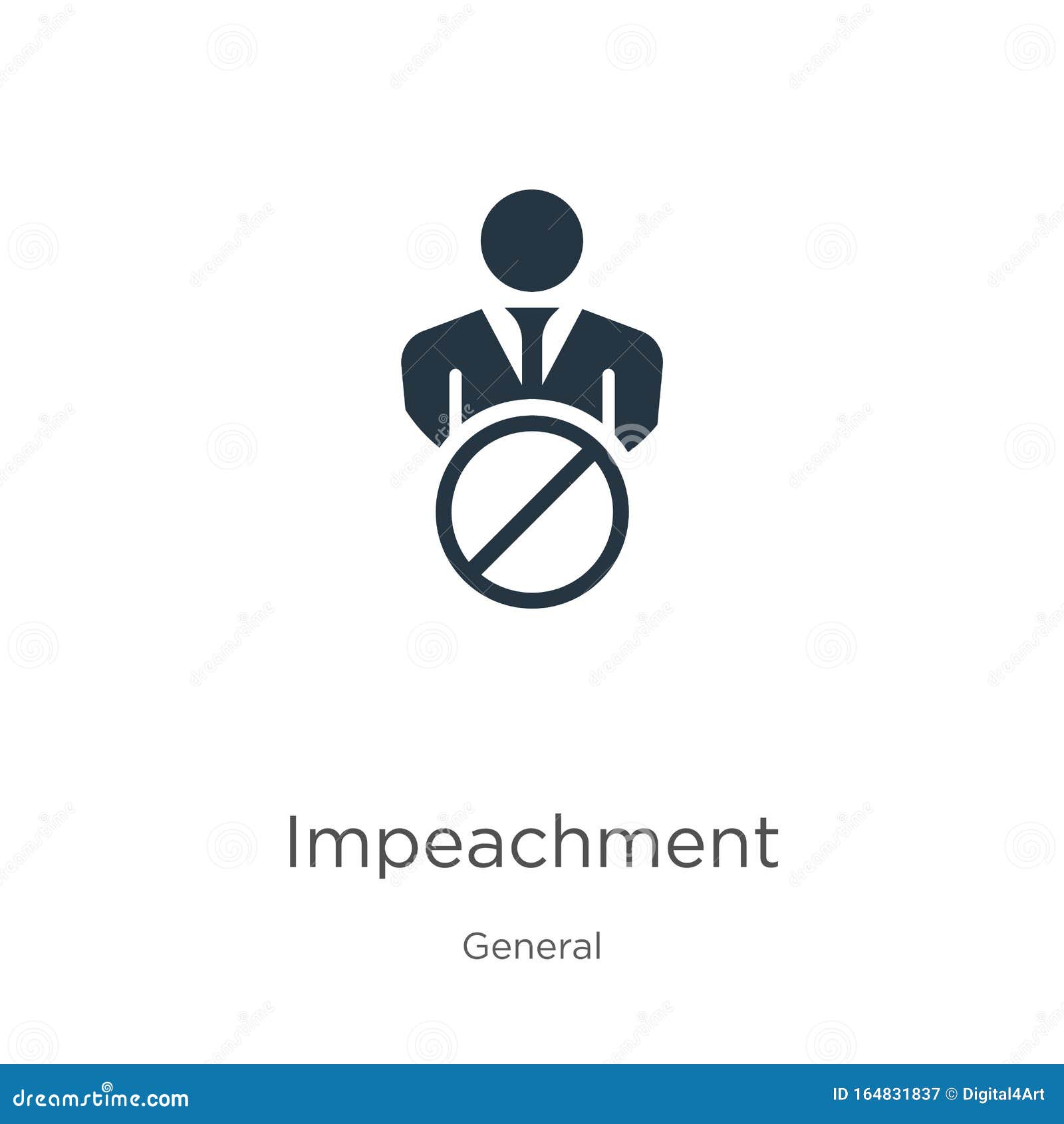 Impeach Isolated Word. USA Impeachment Vector Banner With American Flag ...