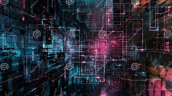 Impenetrable Maze of Cybersecurity Firewalls and Barriers Stock Photo ...