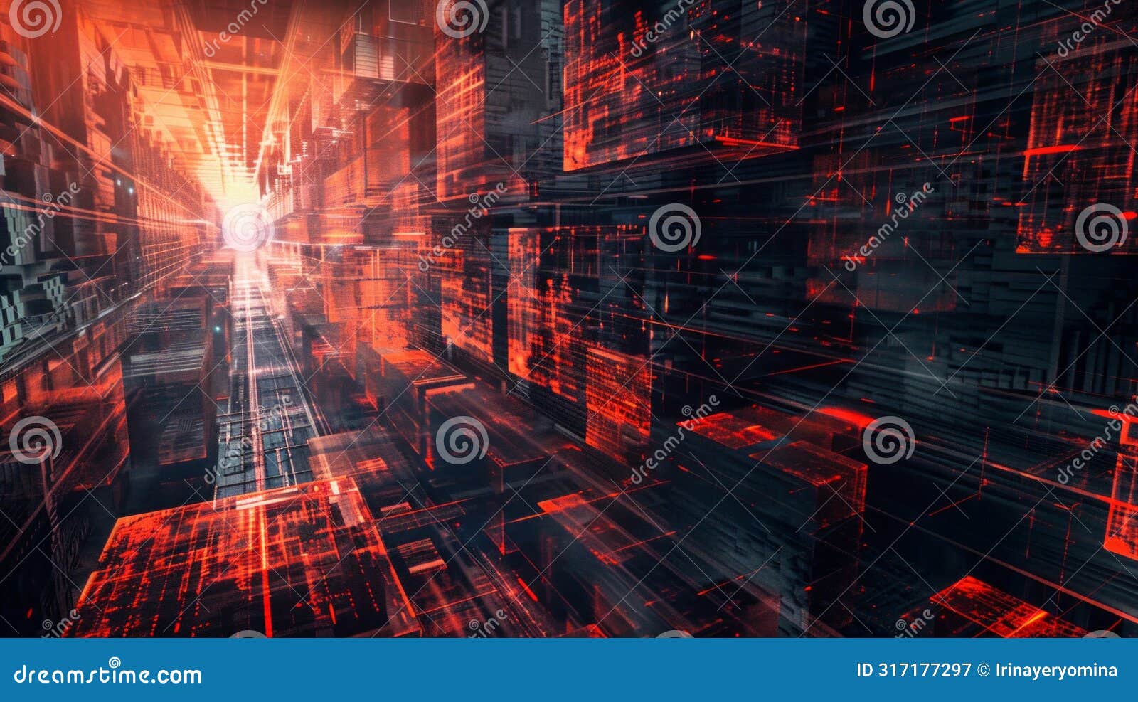 Impenetrable Maze of Cybersecurity Firewalls and Barriers Stock Image ...