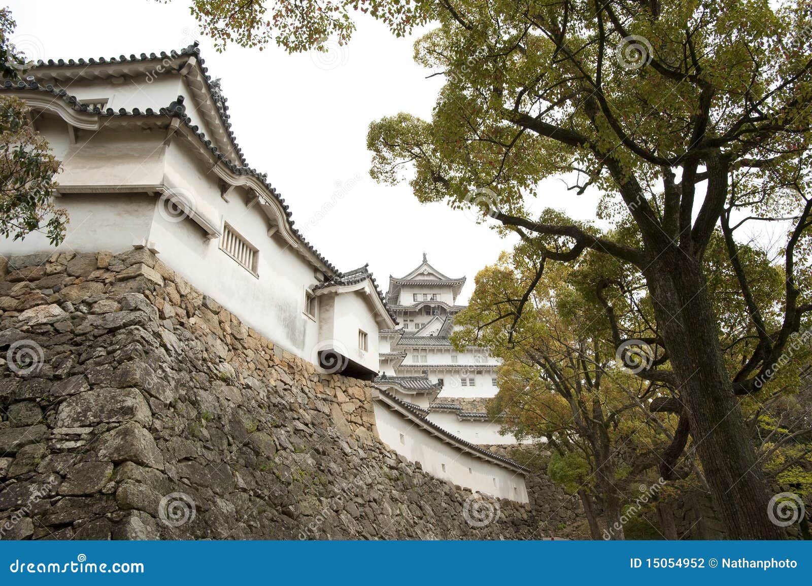 Impenetrable Wall of the Himeji Castle, Japan Stock Photo - Image of ...