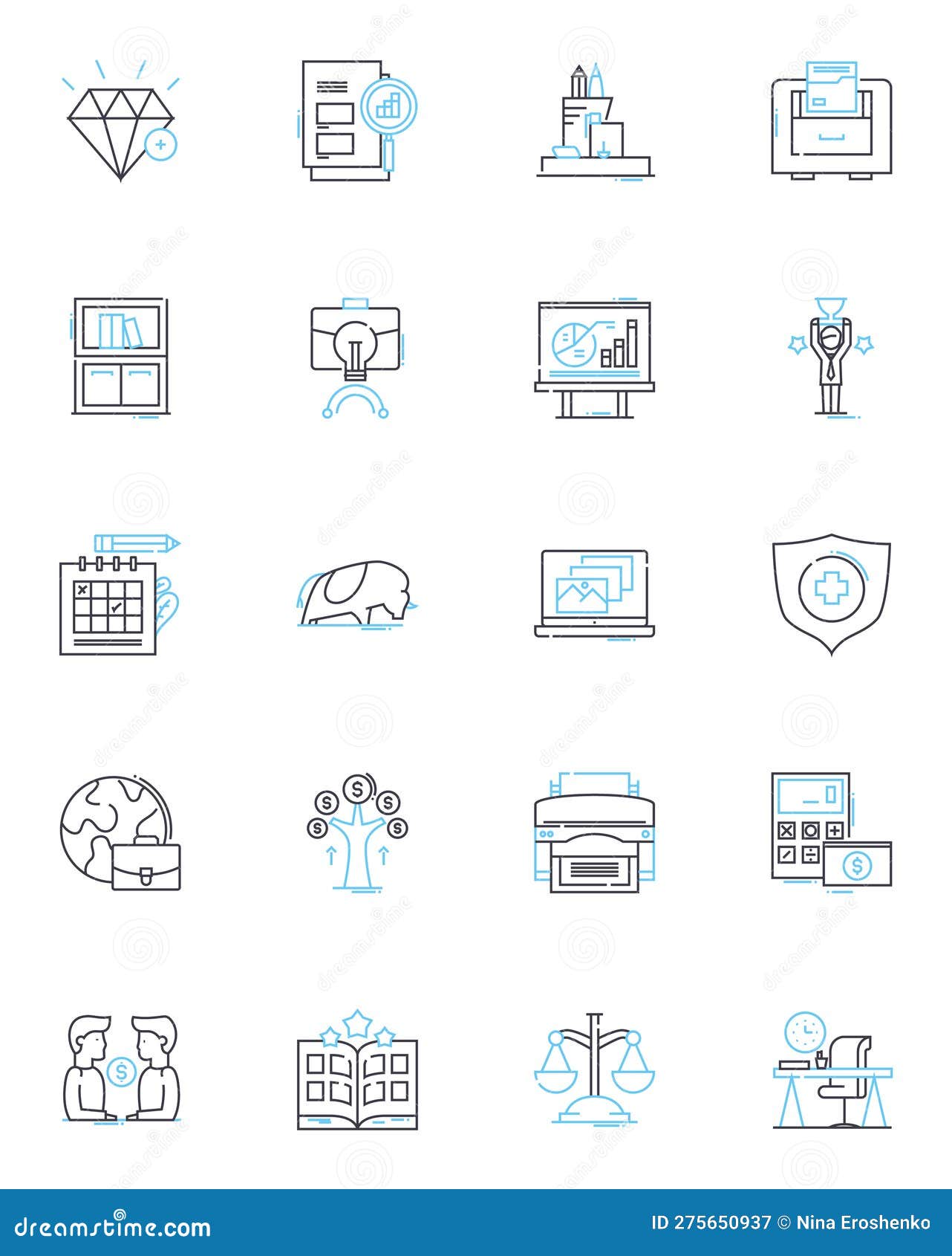 Imperative Company Linear Icons Set. Innovation, Efficiency, Creativity ...