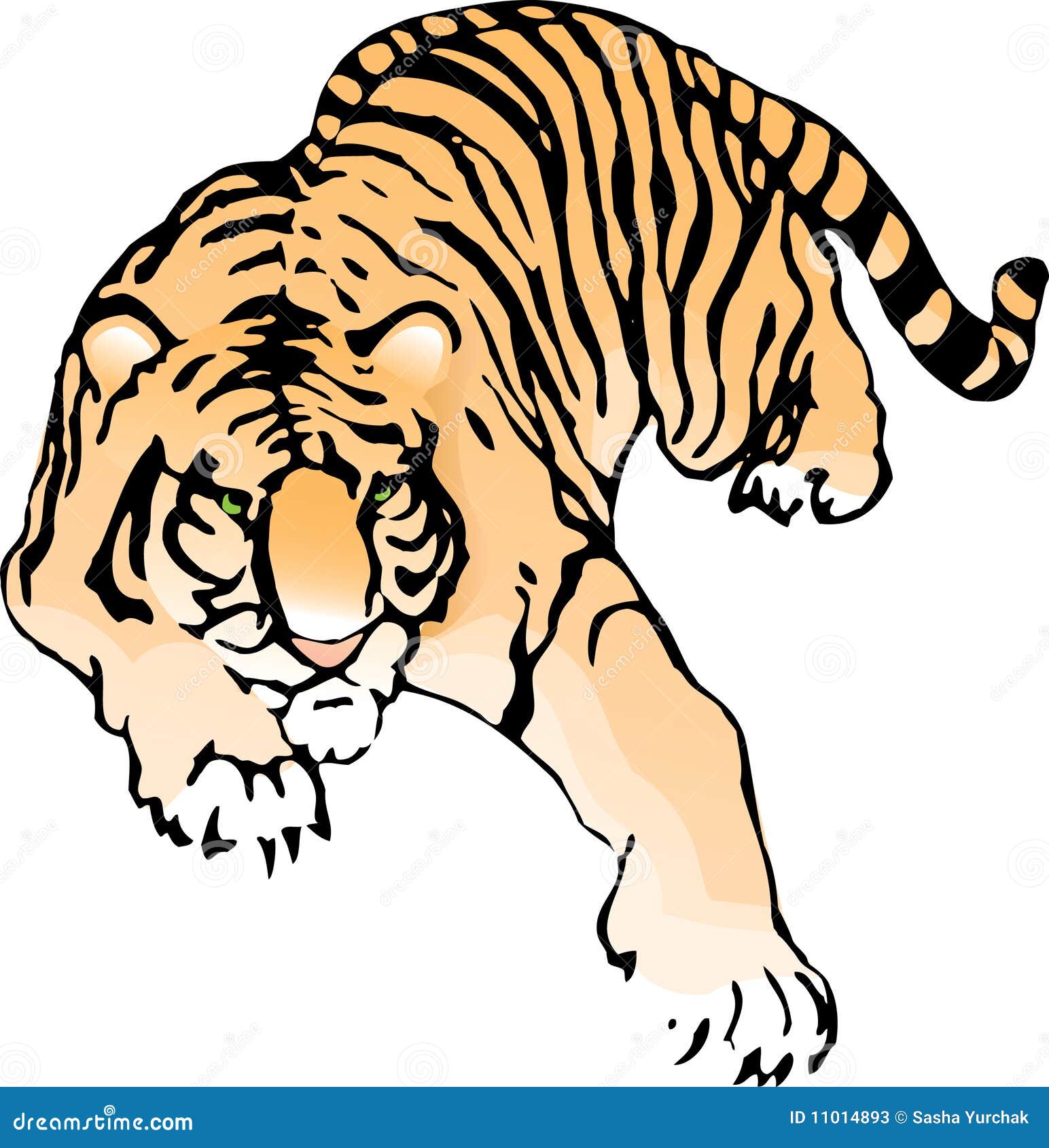 Imperceptibly Crouching Tiger Stock Vector - Illustration of safari ...