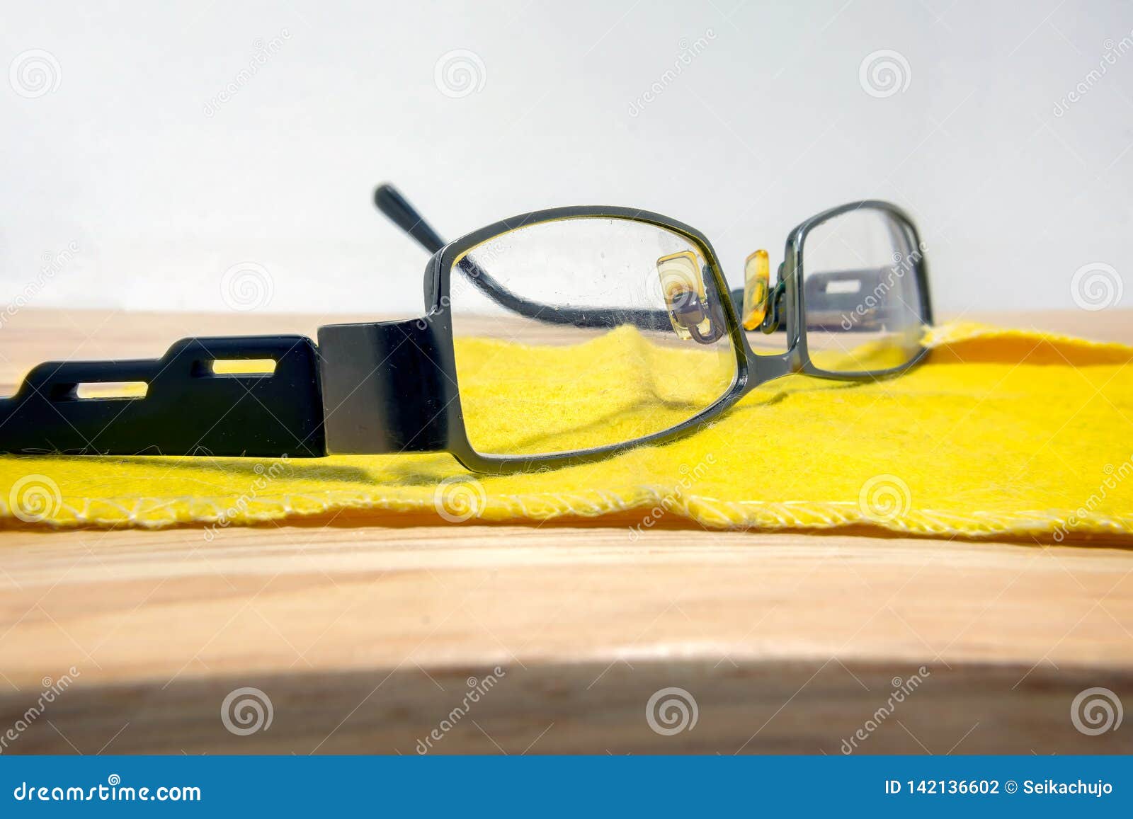 Imperfection and Scratches on the Lens of a Pair of Eyeglasses Stock ...