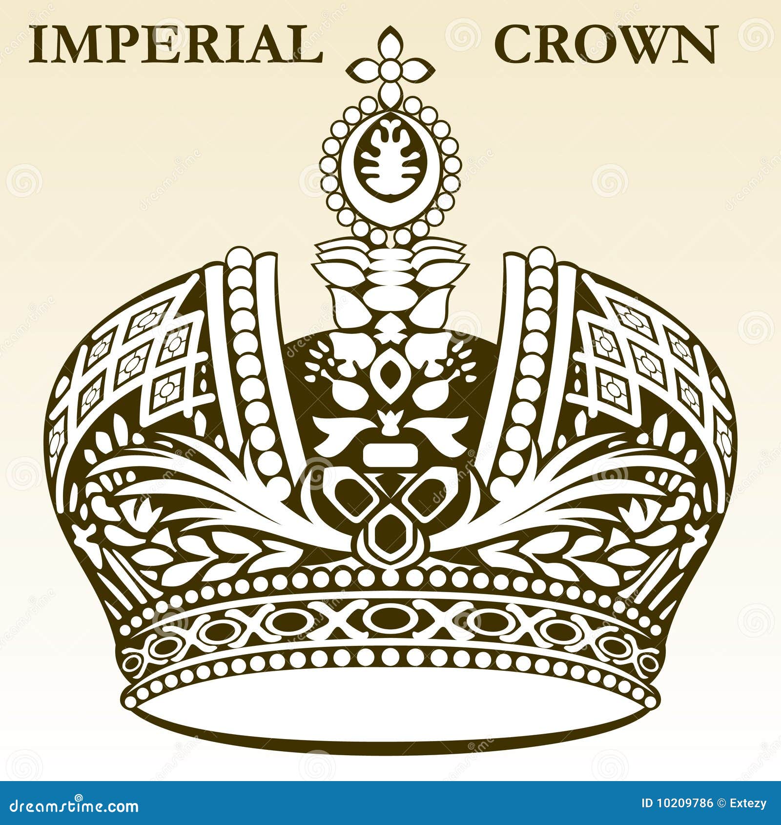 Imperial crown white stock vector. Illustration of ornate - 10209786