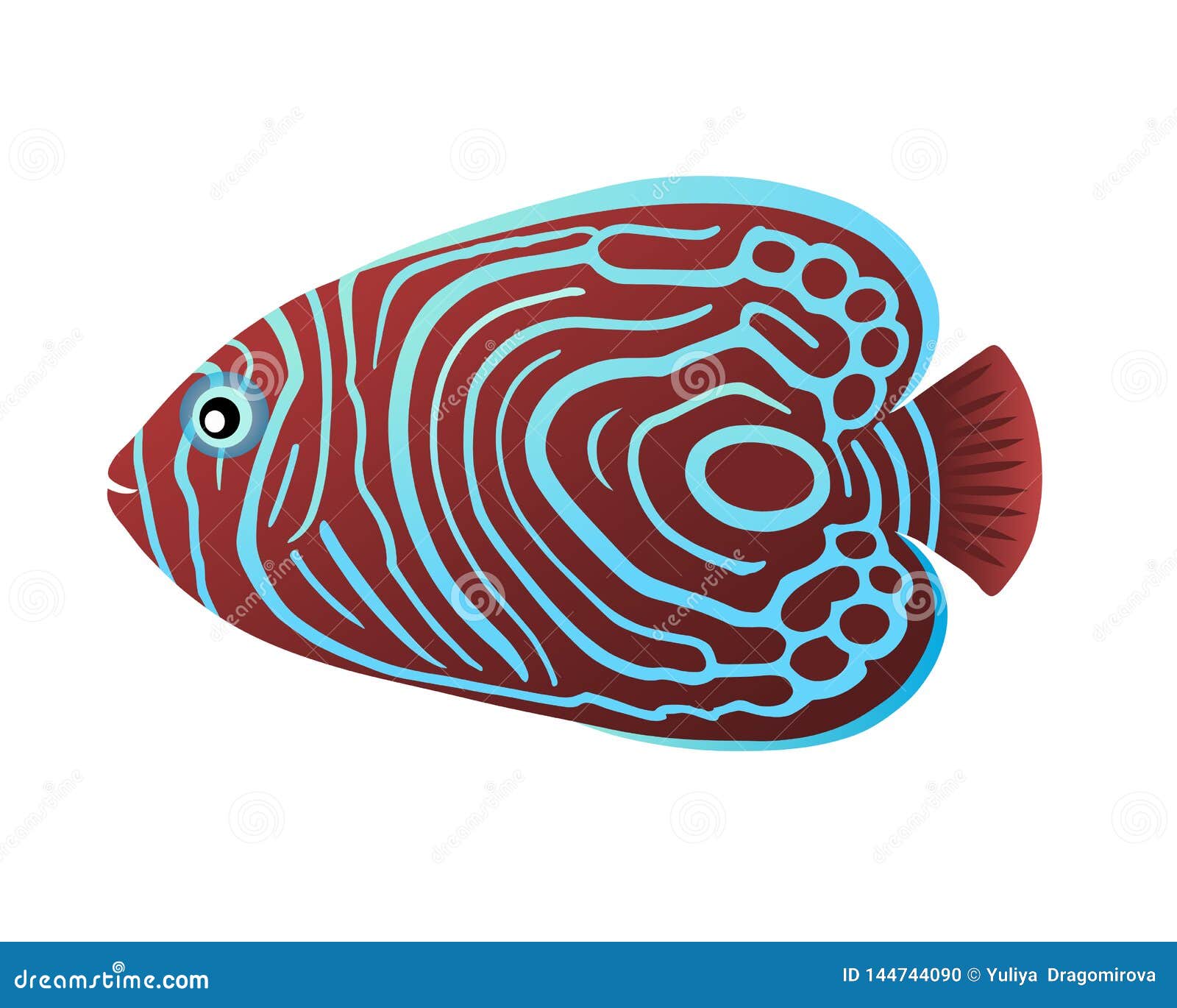 Imperial Aquarium Tropical Fish Animated Cartoon Vector Illustration ...