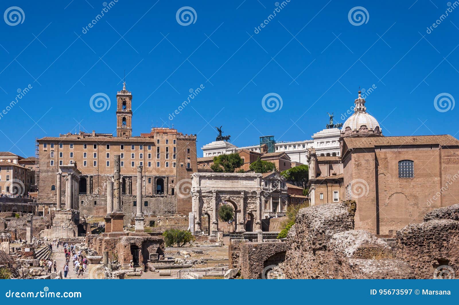 Imperial Fora stock image. Image of eruope, forum, architectural - 95673597