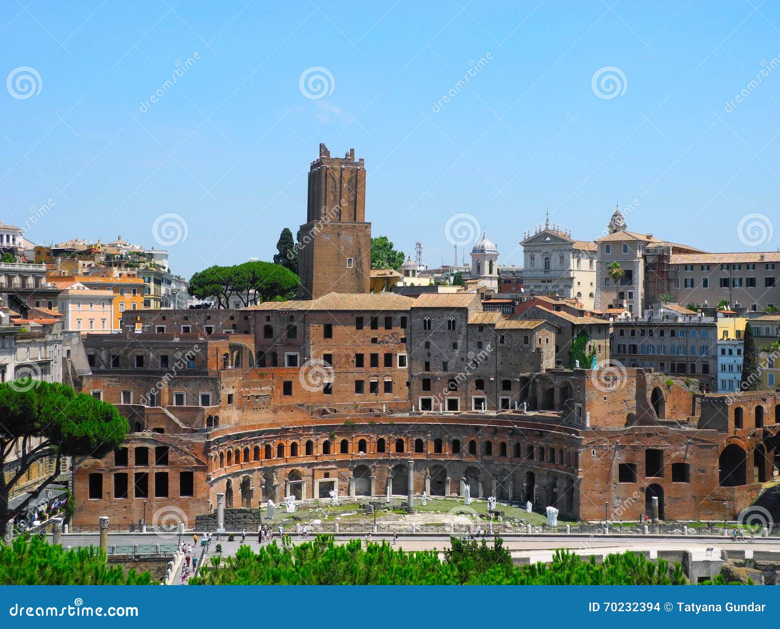 Imperial Forum in Rome. stock photo. Image of architecture - 70232394