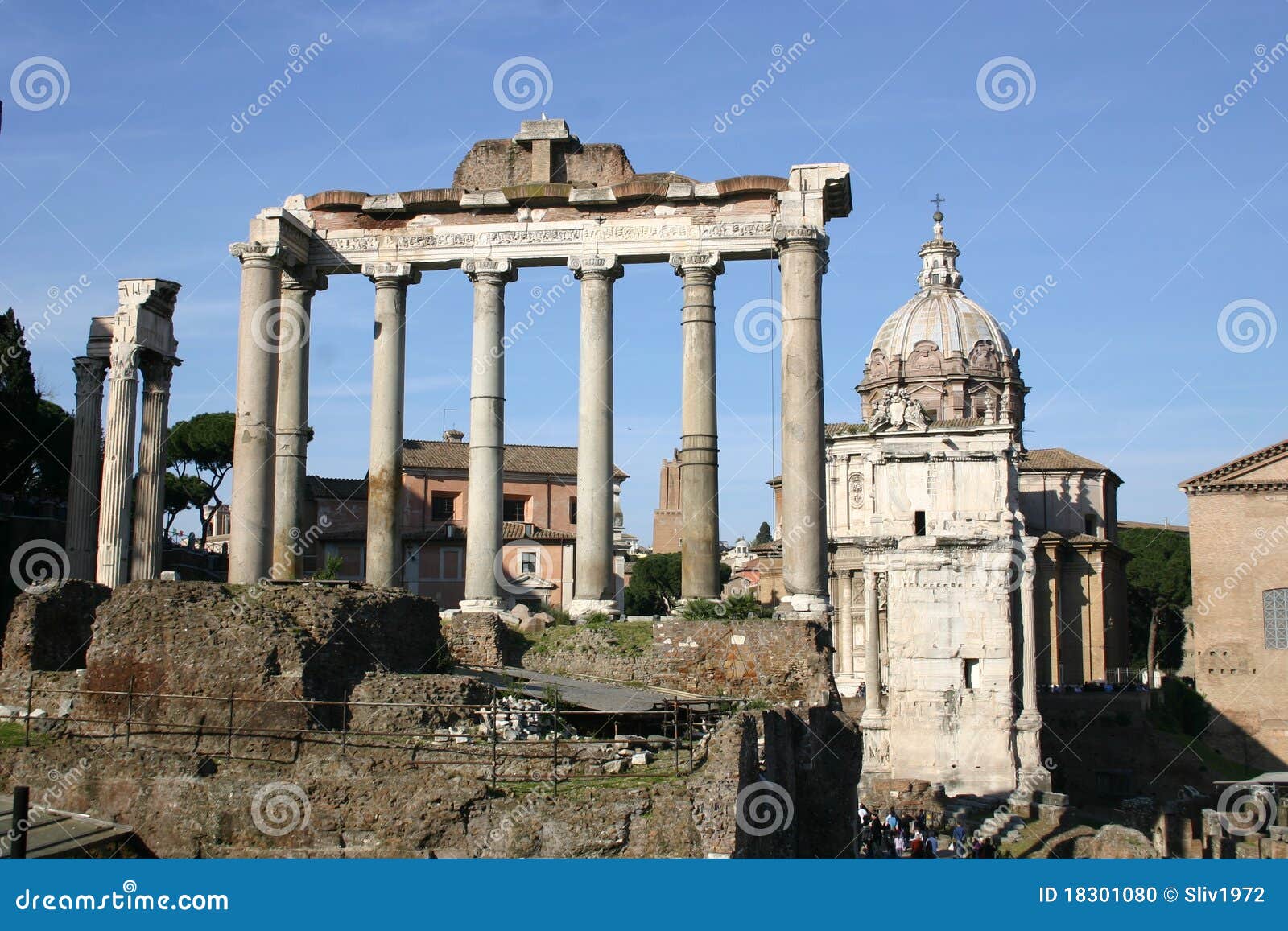Imperial forums in Rome stock photo. Image of buildings - 18301080