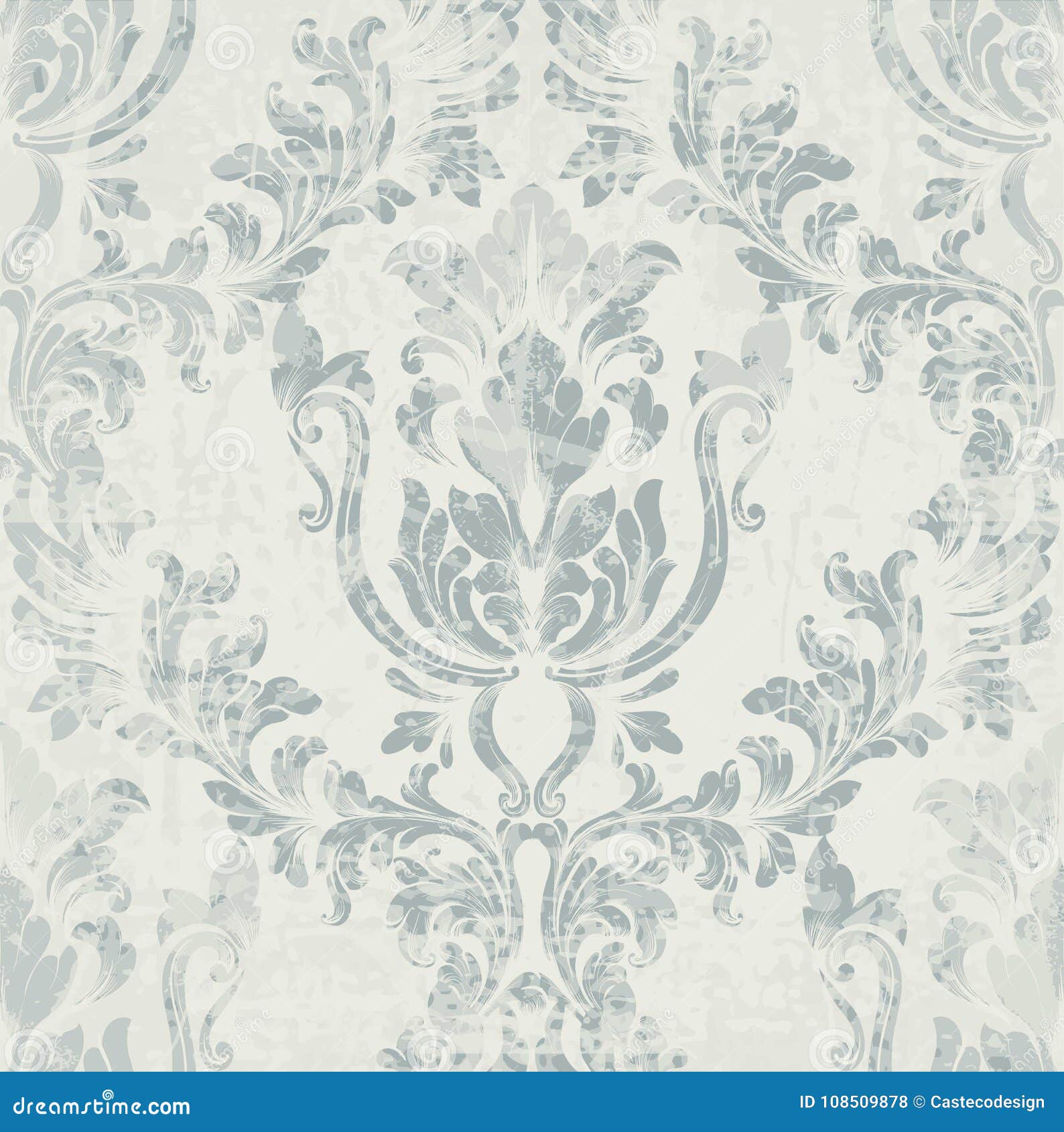 Rococo Pattern Texture Vector. Floral Ornament Decoration. Royal Ements ...