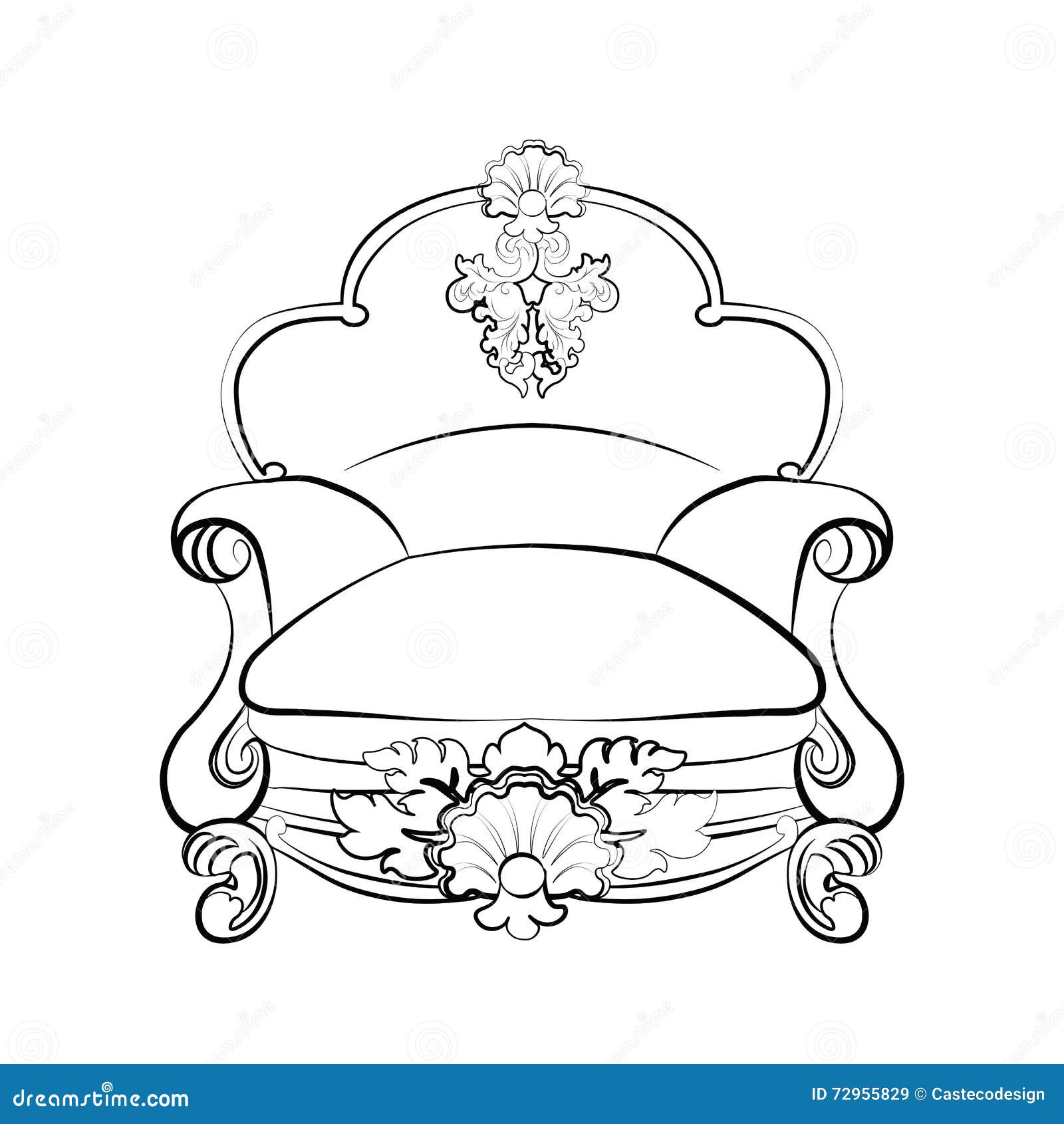 Imperial royal armchair stock vector. Illustration of interior - 72955829