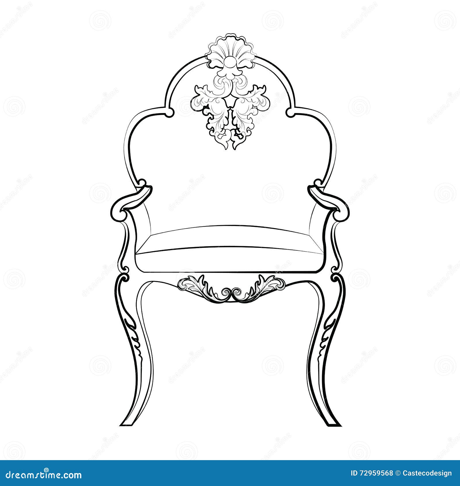 Imperial Royal chair stock vector. Illustration of isolated - 72959568