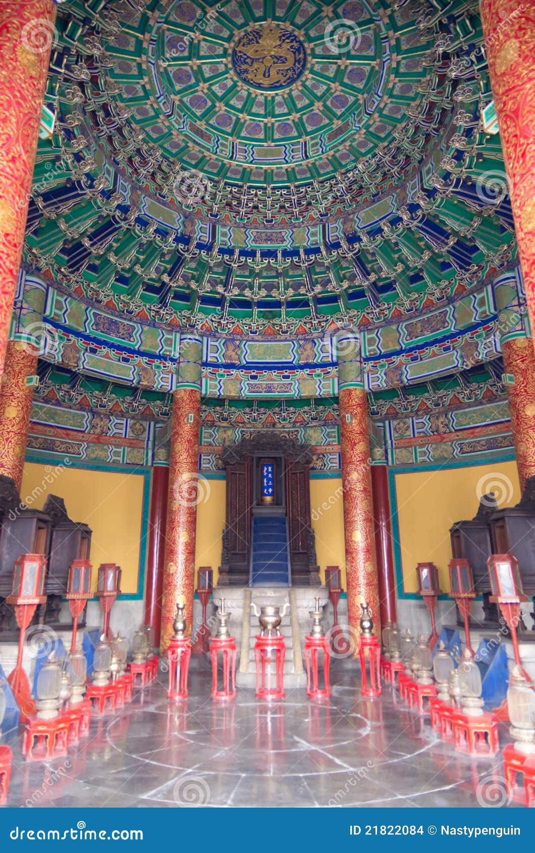 Dragon Caisson Ceiling In Biyun Temple Stock Photo | CartoonDealer.com ...