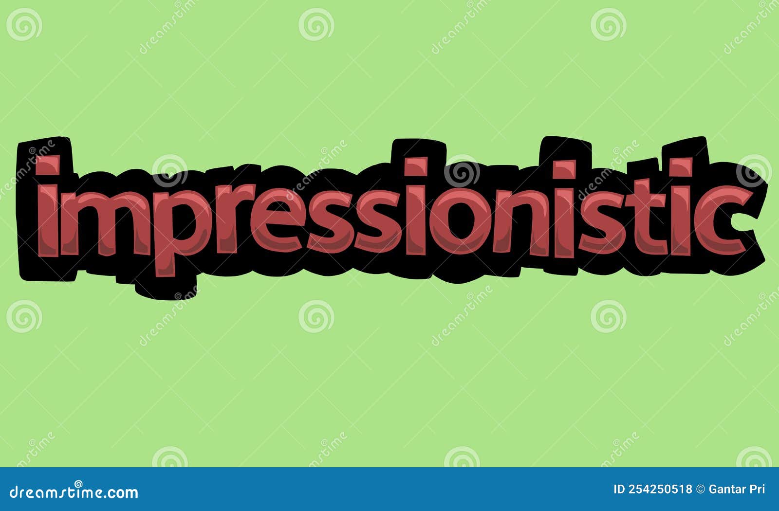 IMPRESSIONIST Writing Vector Design on a Green Background Stock Vector ...