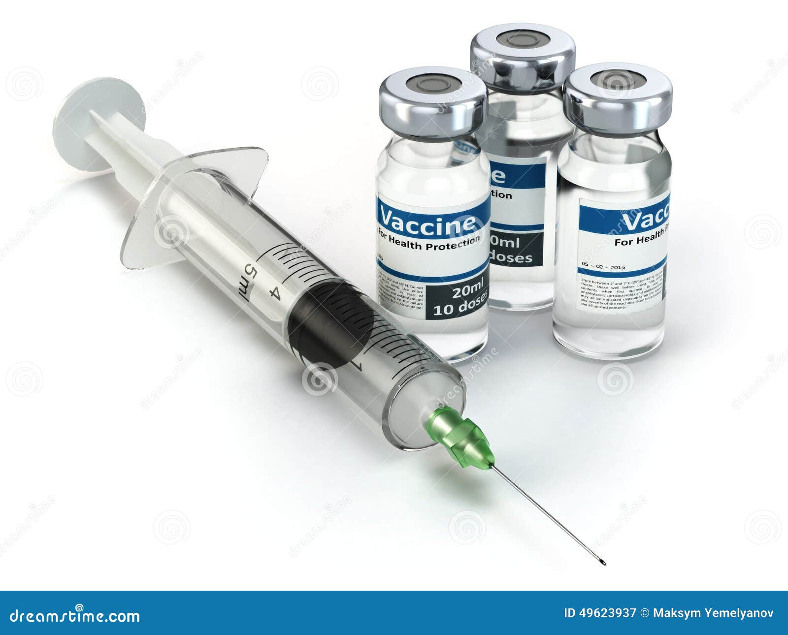 Impfstoff in Der Phiole Mit Spritze Hände Und Spritze Stock Abbildung ...