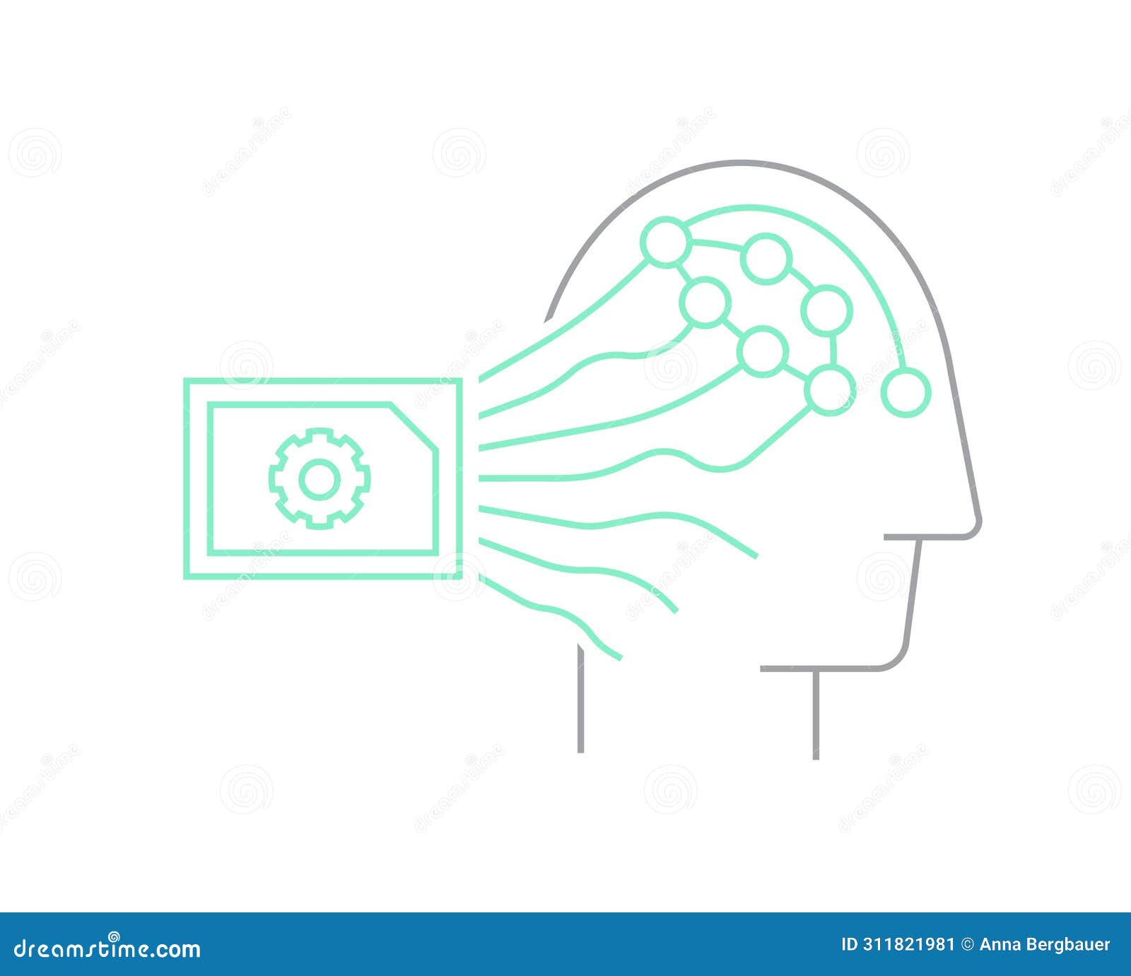 Implantation Of A Neural Chip Into The Human Brain. Cartoon Vector ... Implantation Of A Neural Chip Into The Human Brain. Cartoon Vector ...