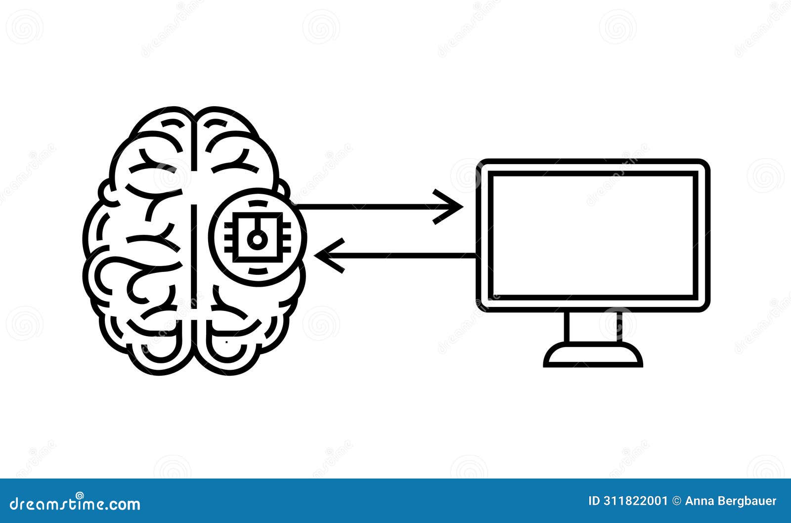 Implantation Of A Neural Chip Into The Human Brain. Cartoon Vector ... Implantation Of A Neural Chip Into The Human Brain. Cartoon Vector ...