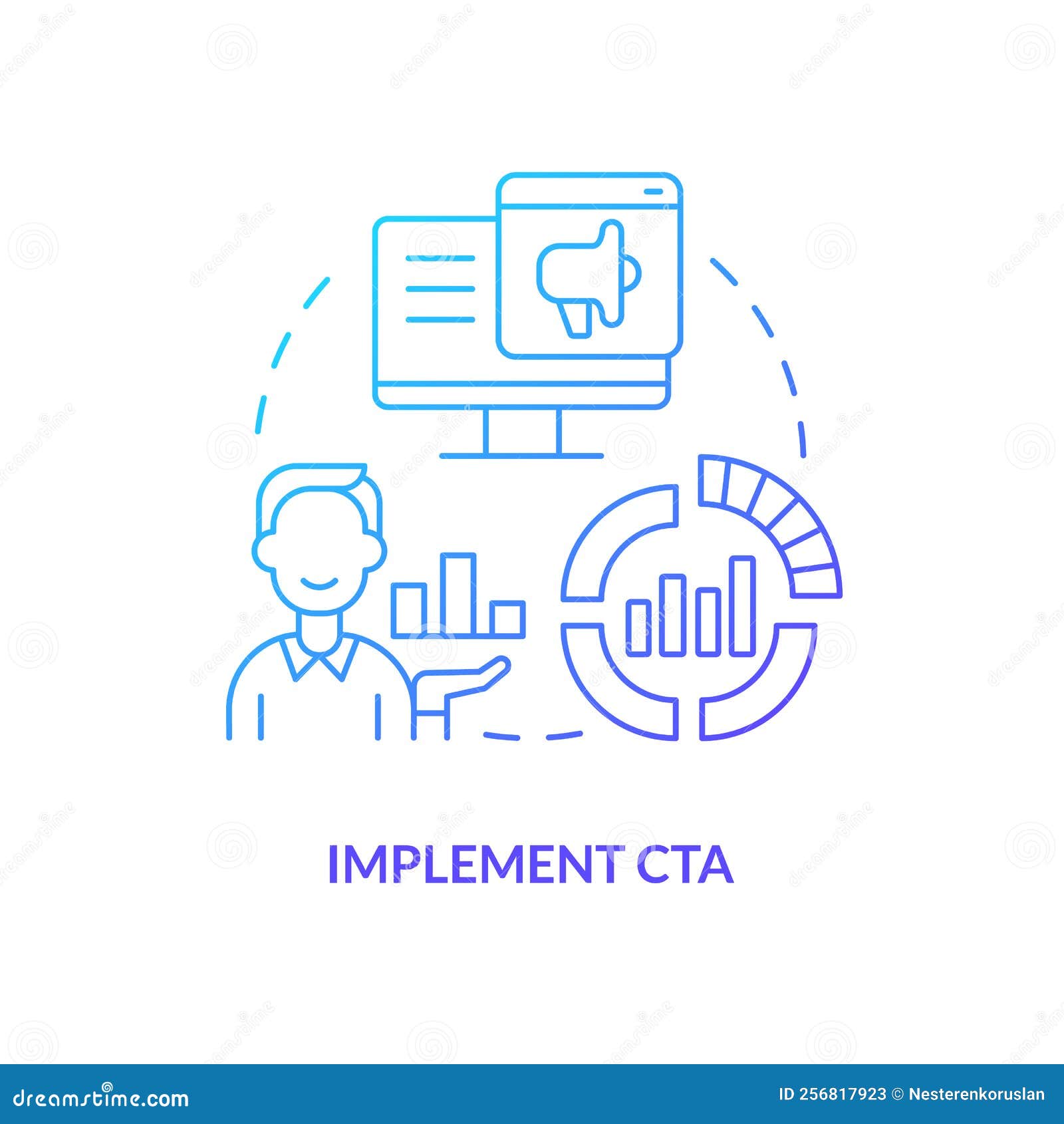 Implement CTA Blue Gradient Concept Icon Stock Vector - Illustration of ... Implement CTA Blue Gradient Concept Icon Stock Vector - Illustration of ...