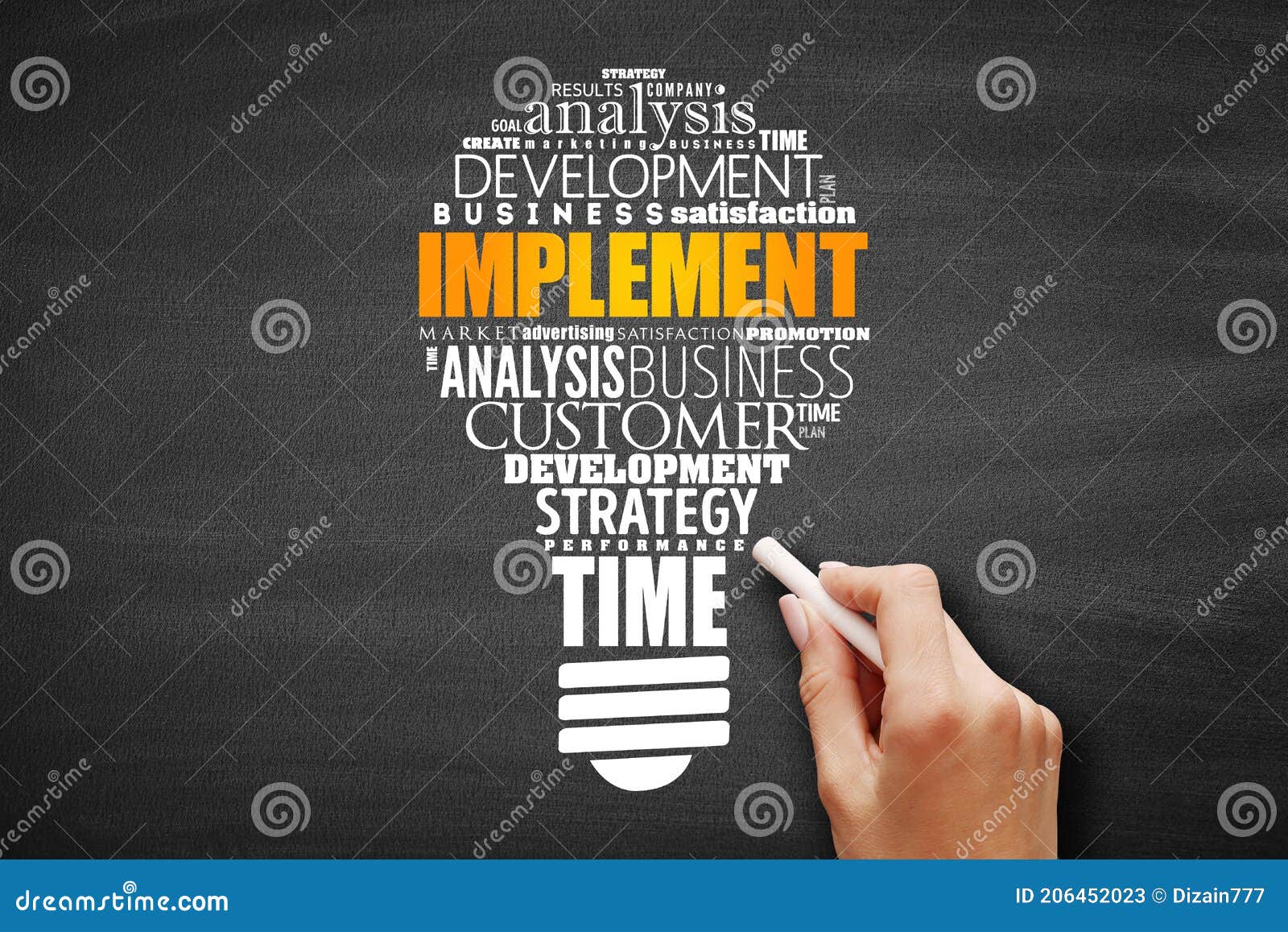 Implement Light Bulb Word Cloud Collage Stock Image - Image of monitor ...