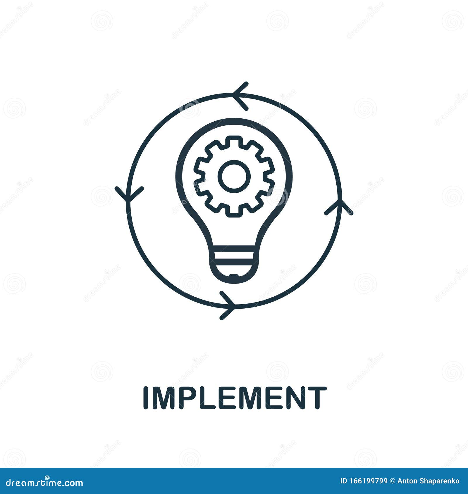 Implement Line Icon. Thin Style Element from Business Administration ... Implement Line Icon. Thin Style Element from Business Administration ...