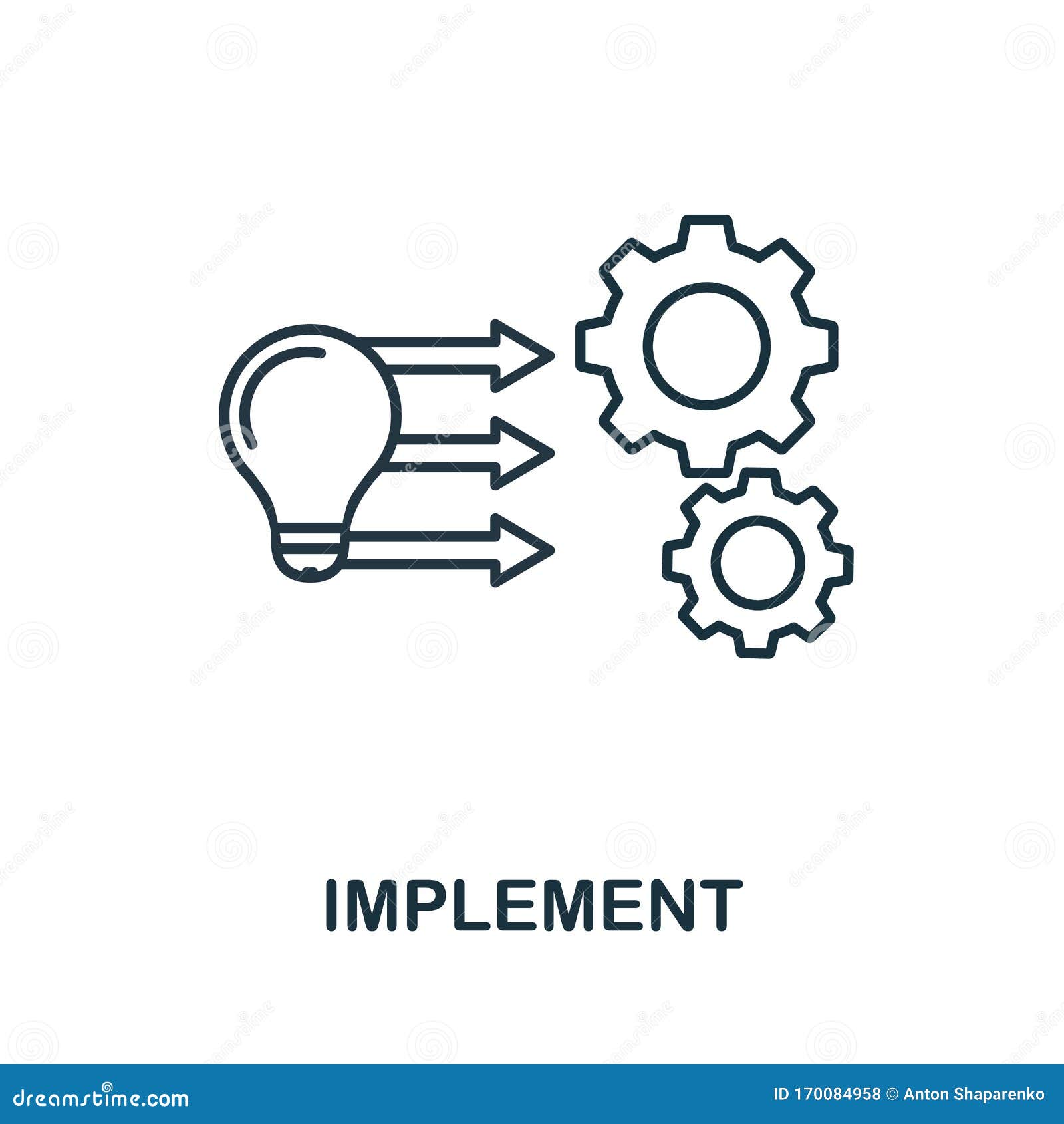 Implement Line Icon. Thin Style Element from Business Administration ... Implement Line Icon. Thin Style Element from Business Administration ...