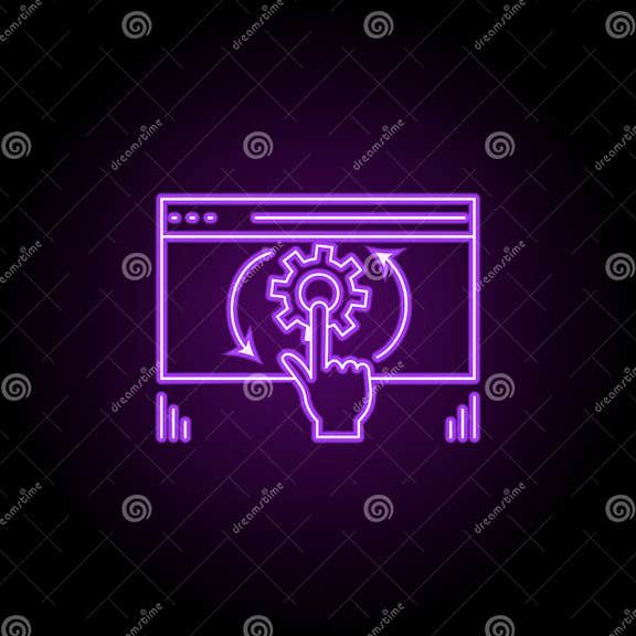 Implement Phase Icon. Elements of Web Development in Neon Style Icons ...