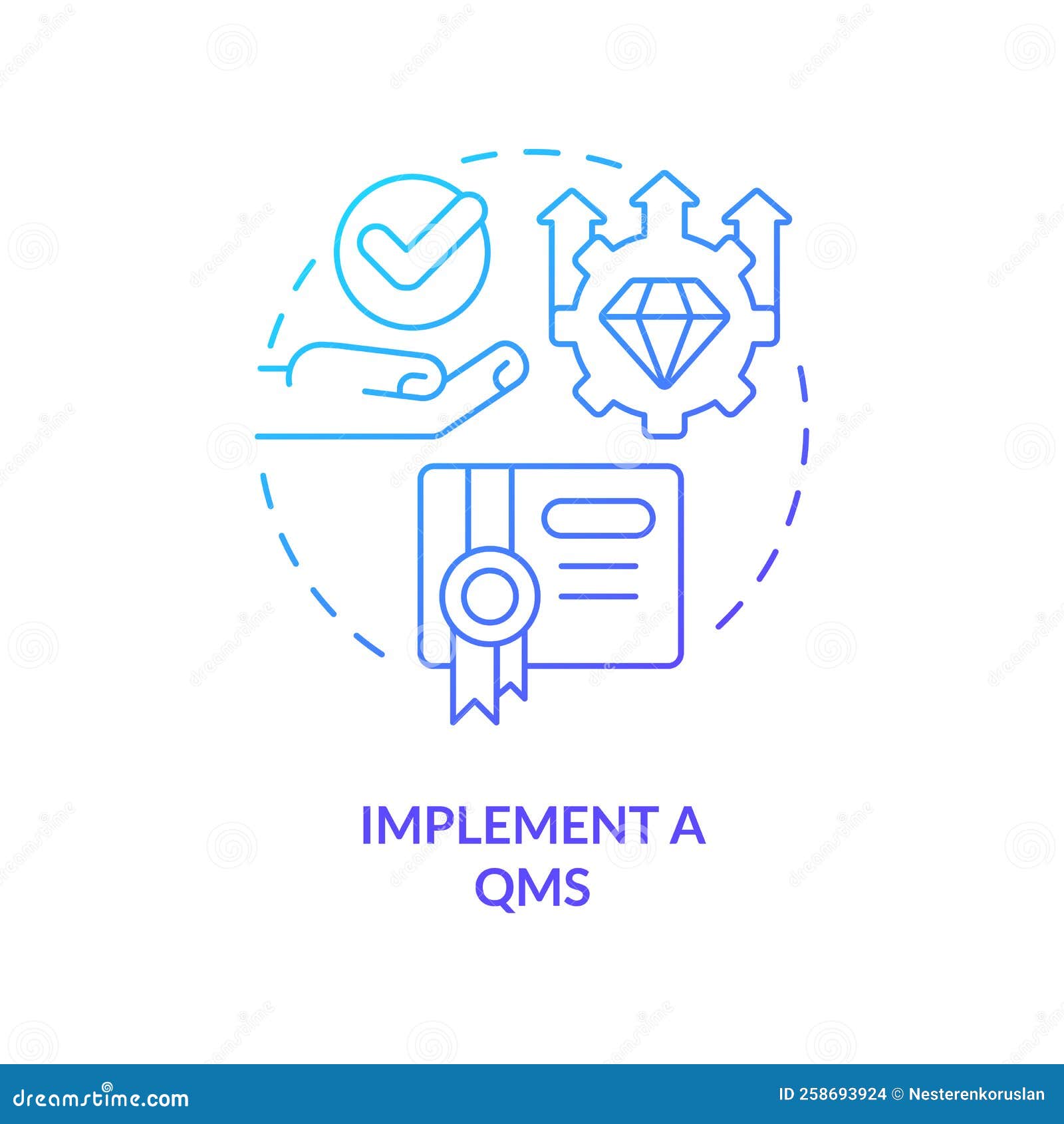 Implement QMS Blue Gradient Concept Icon Stock Vector - Illustration of ...