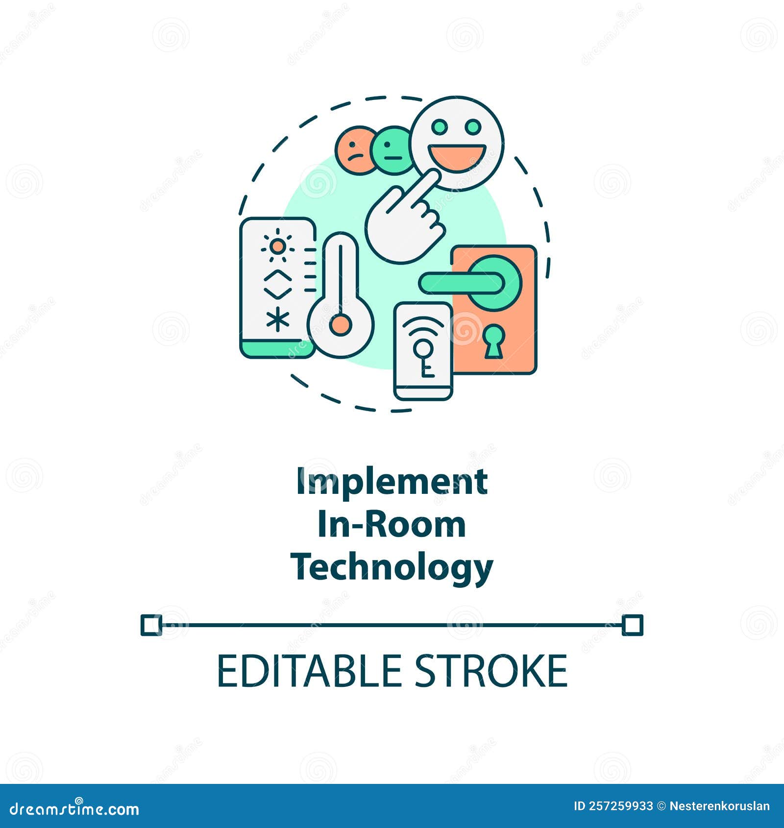 Implement In-room Technology Blue Gradient Concept Icon Vector ...