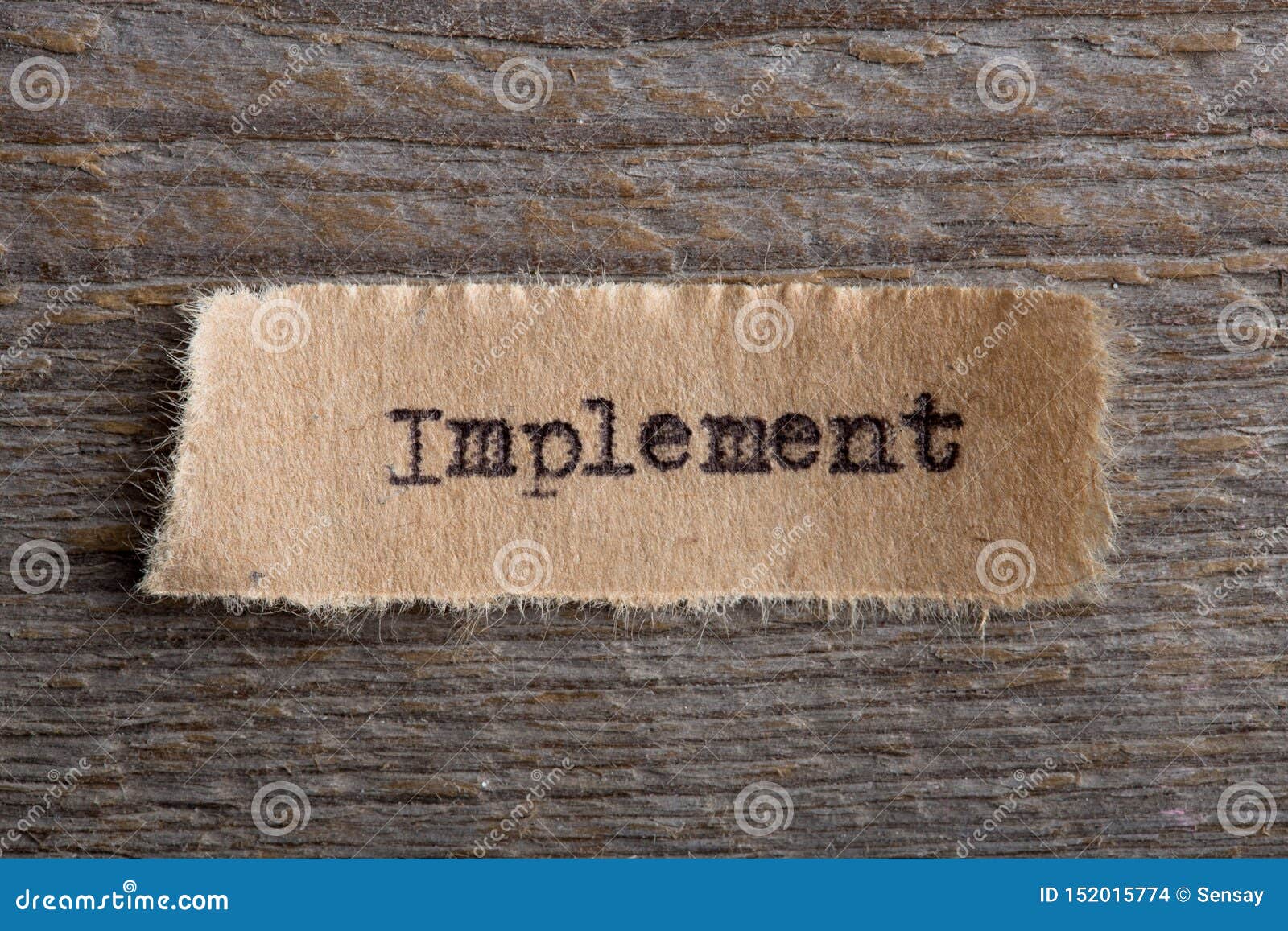 Implement - Word on a Piece of Paper Close Up, Business Creative ...