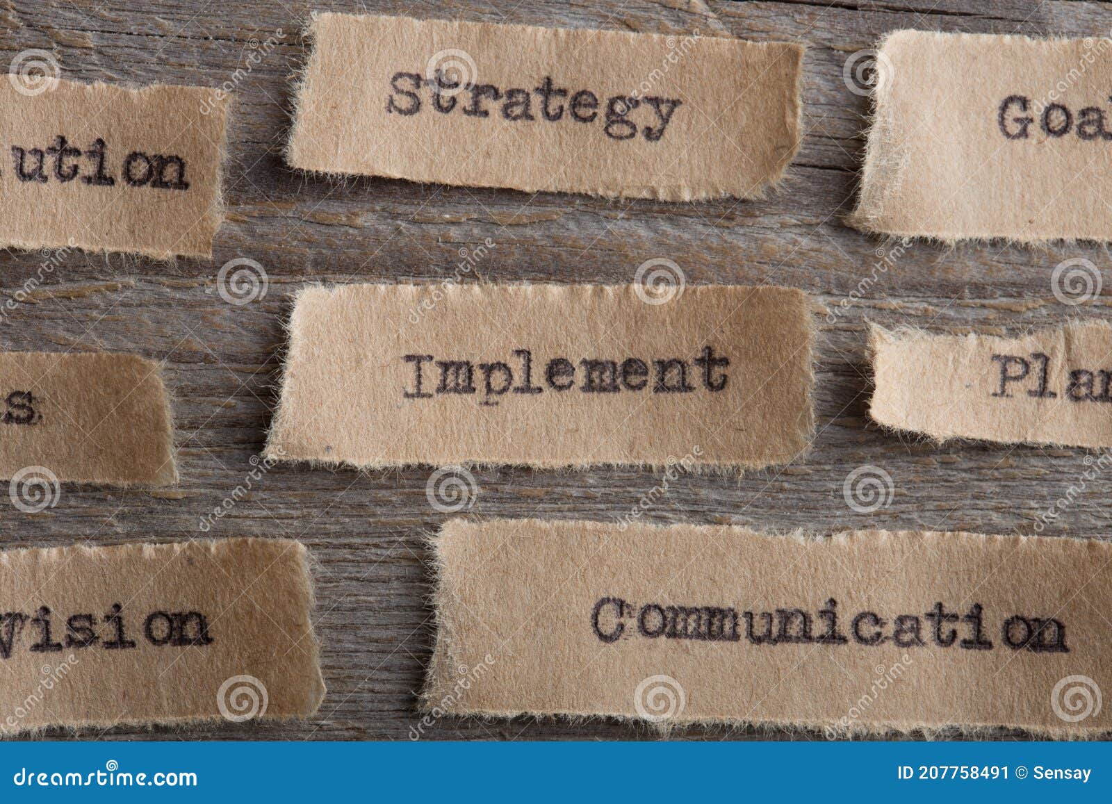 Implement - Word on a Piece of Paper Close Up, Business Creative ...
