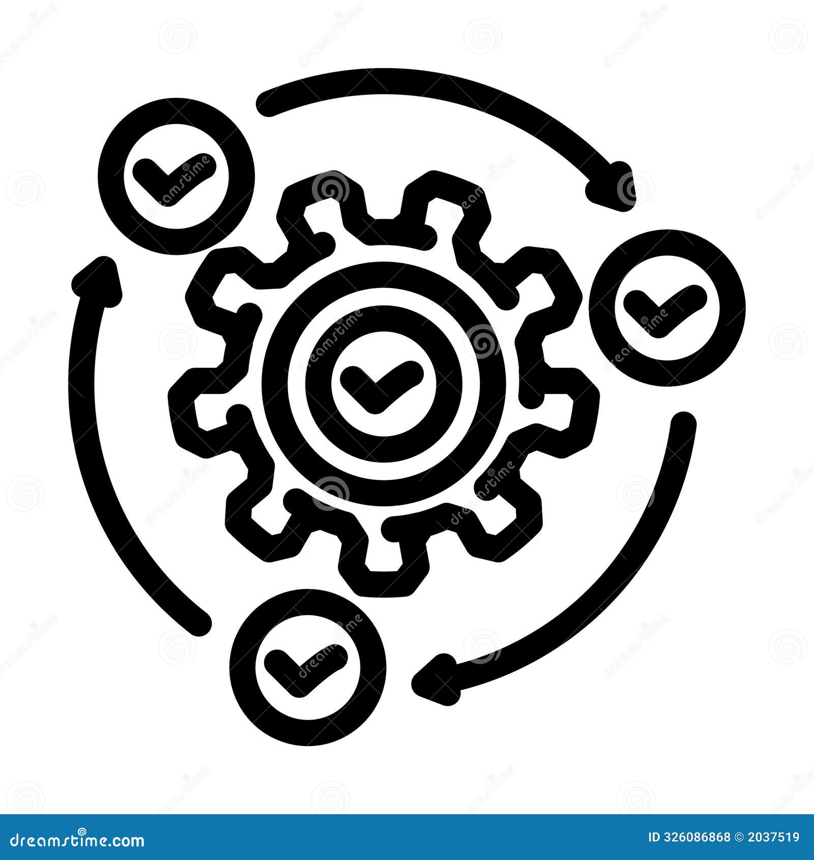 Implementation Business Process Line Icon Vector Illustration Stock ...