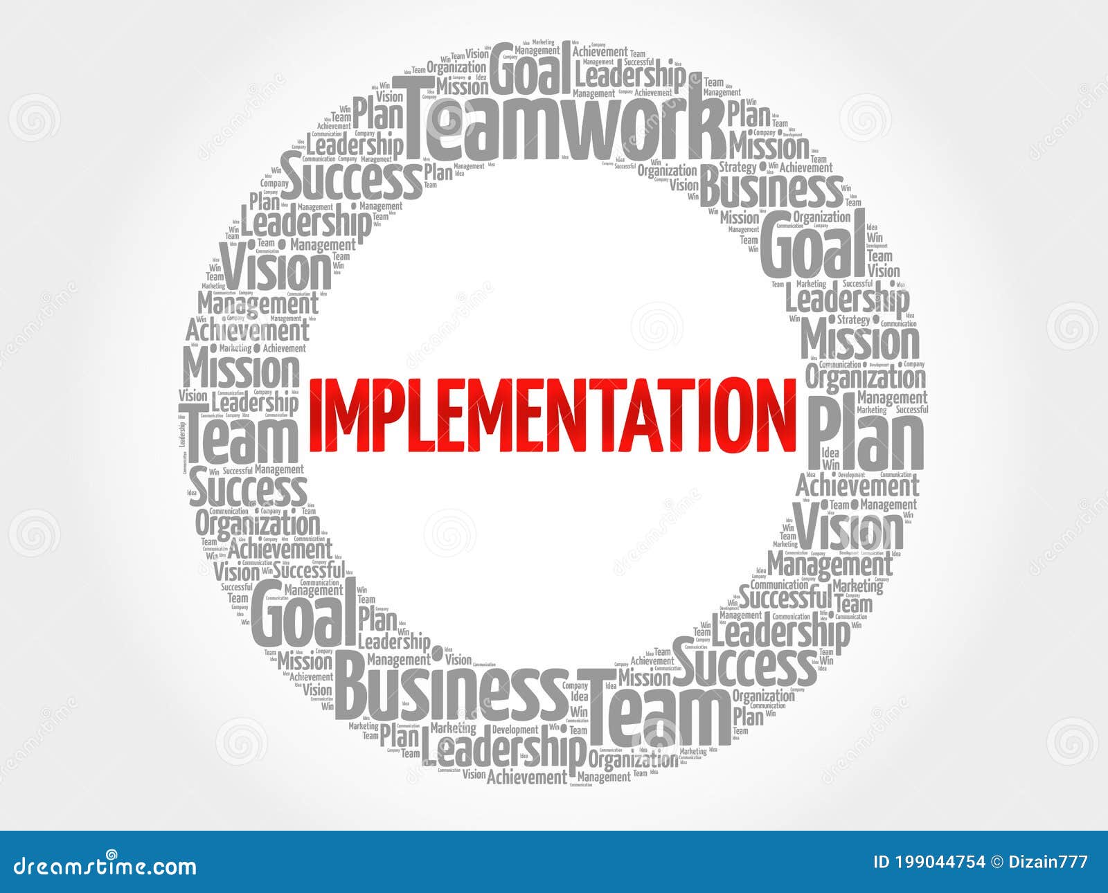 Implementation Circle Word Cloud Stock Illustration - Illustration of ...