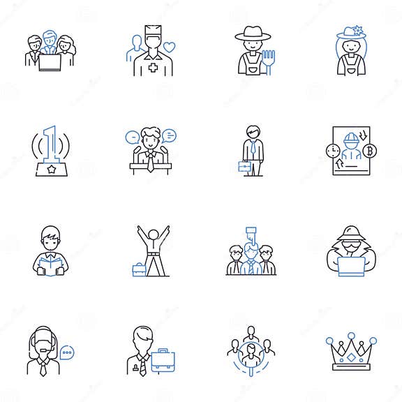 Implementation Execution Line Icons Collection. Implementation ...