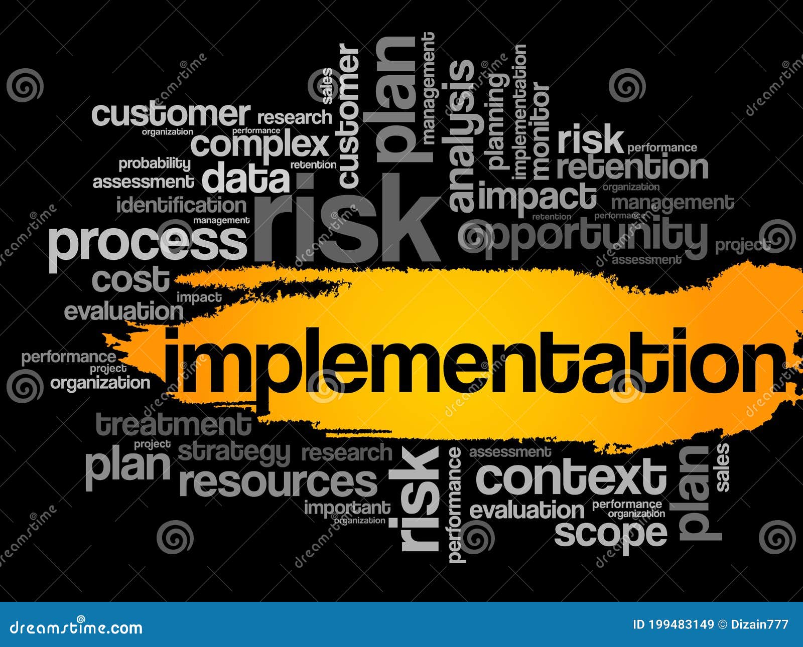 Implementation Word Cloud Background Stock Illustration - Illustration ...