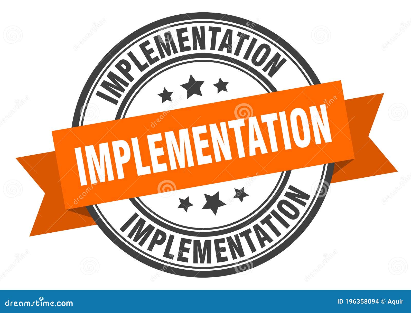 Implementation Label Sign. Round Stamp. Band. Ribbon Stock Vector ... Implementation Label Sign. Round Stamp. Band. Ribbon Stock Vector ...