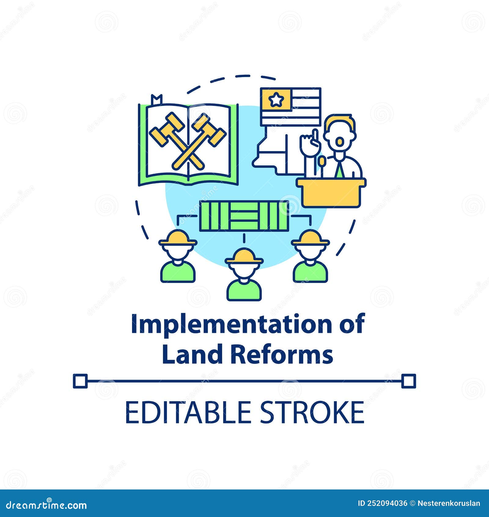 Implementation of Land Reforms Concept Icon Stock Vector - Illustration ...