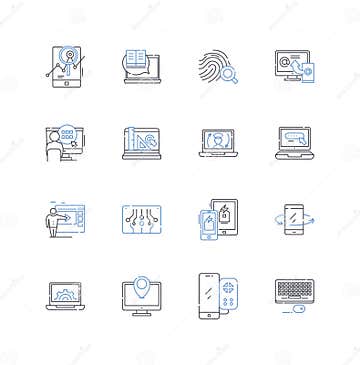 Implementation Line Icons Collection. Execution, Implementation, Deployment, Translation ...