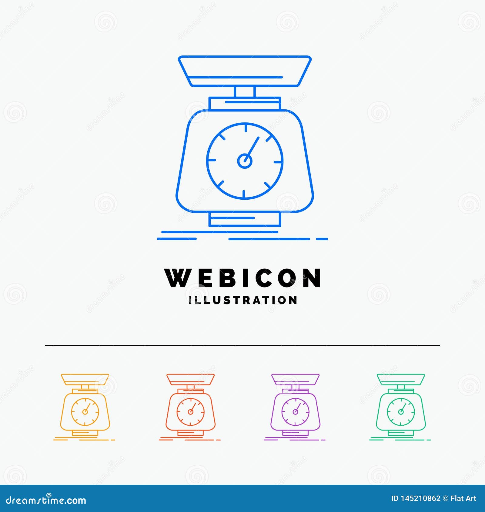 Implementation, Mass, Scale, Scales, Volume 5 Color Line Web Icon ...